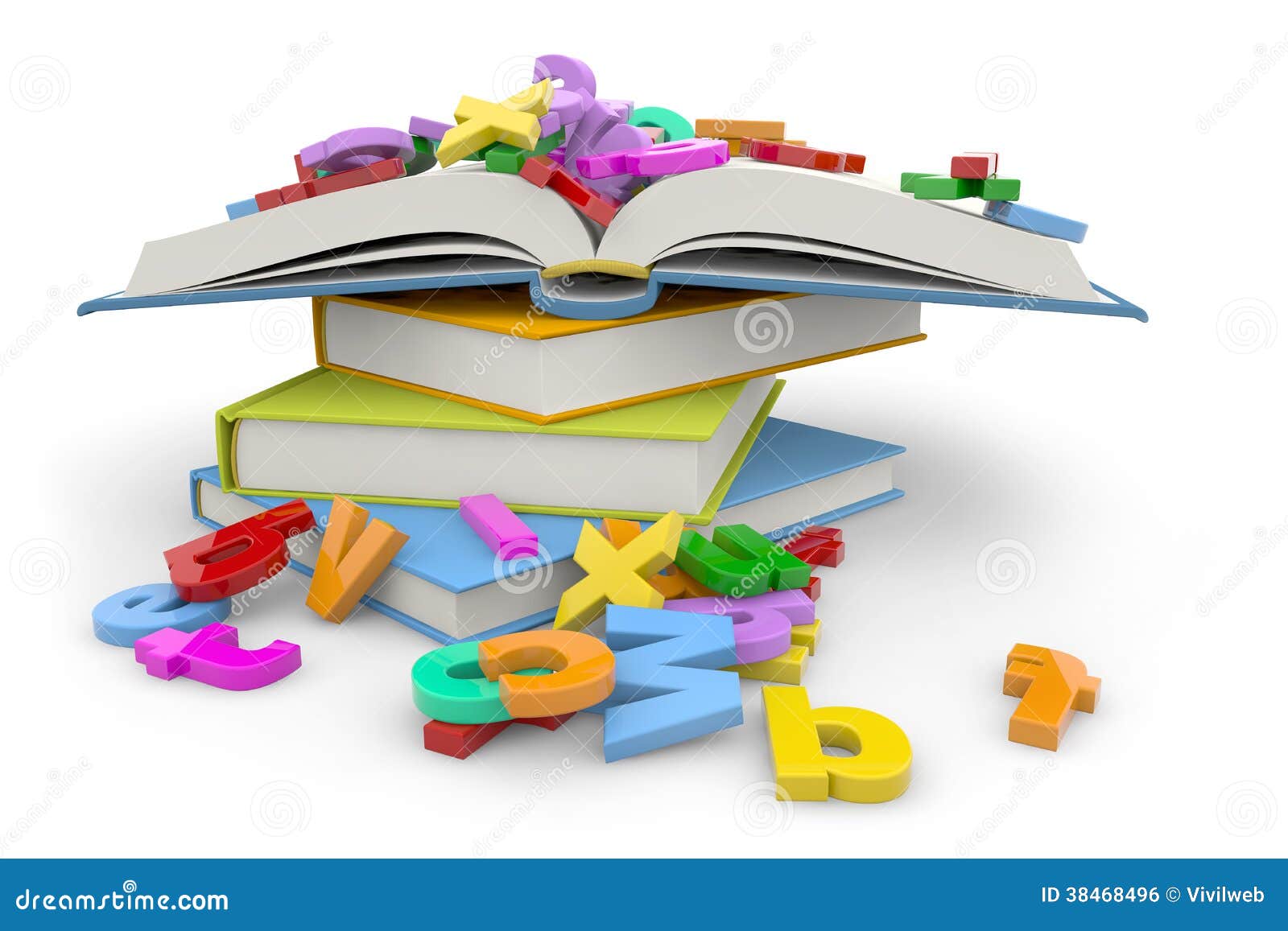 Livros e letras ilustração stock. Ilustração de conceito - 38468496