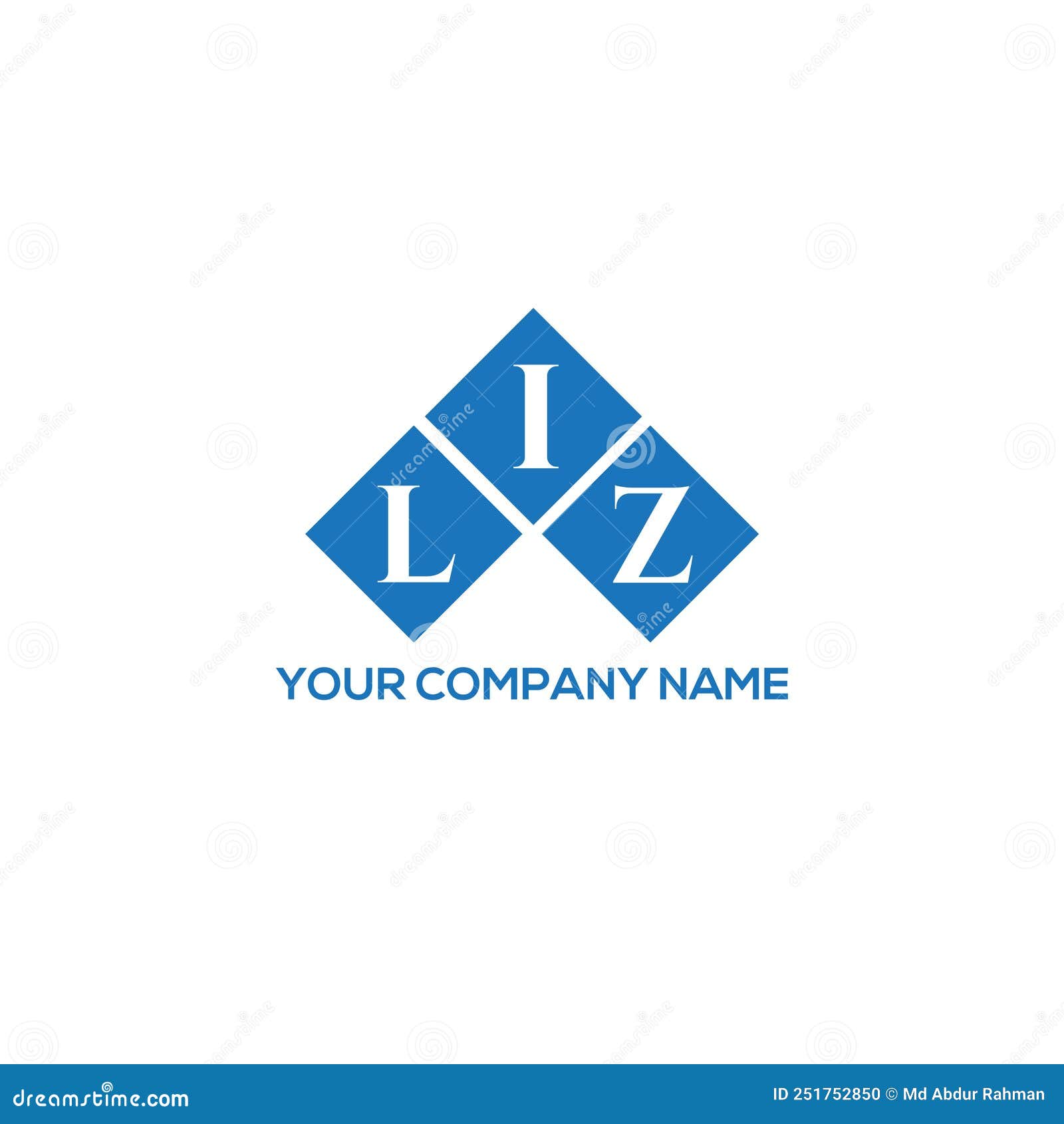 LIZ Letter Logo Design On WHITE Background. LIZ Creative Initials ...