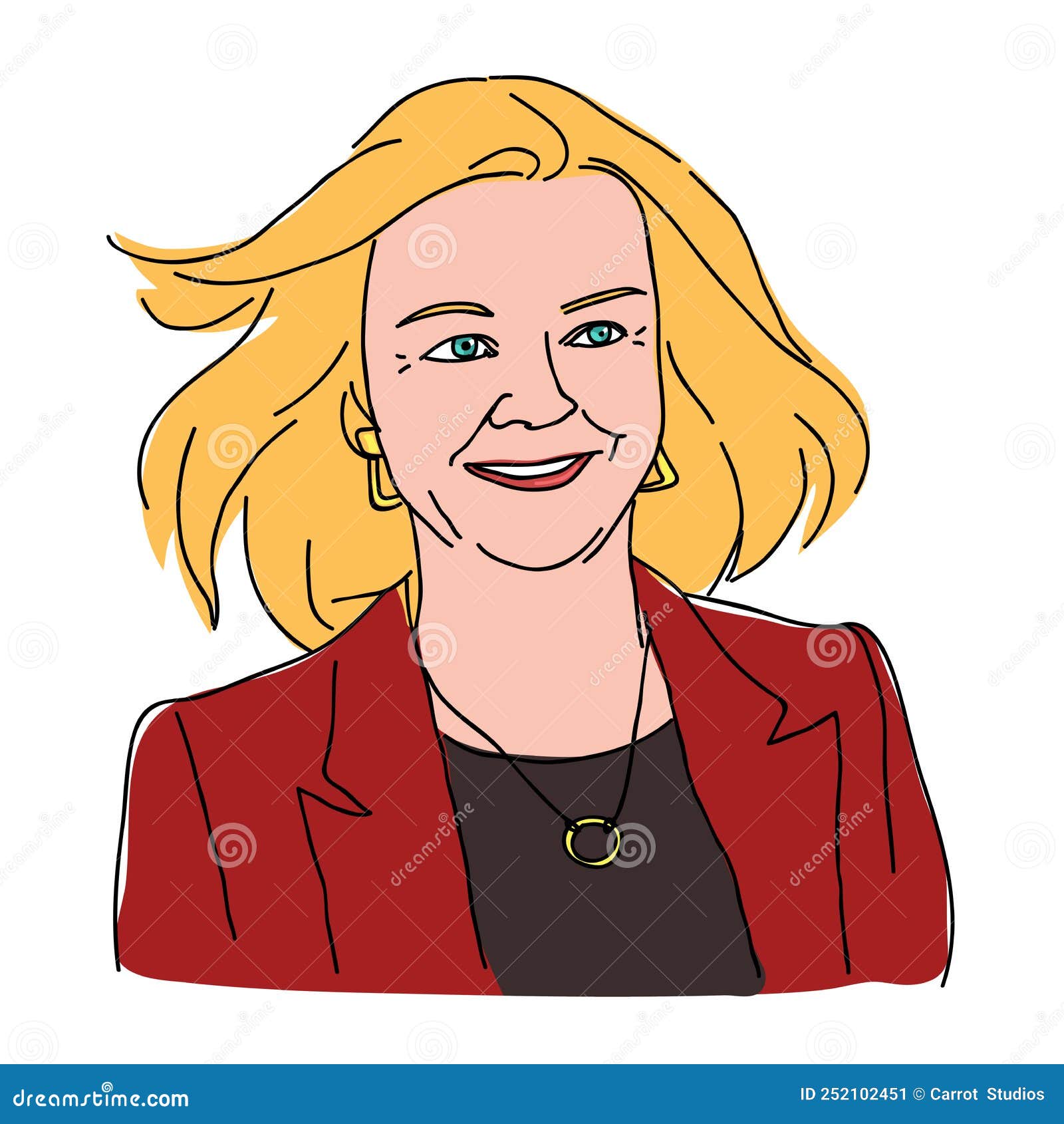 Liz Truss Illustration Cartoon Vector | CartoonDealer.com #252102451