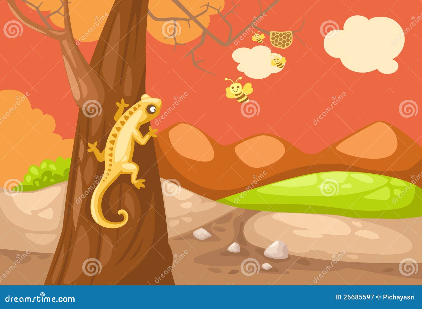 Lizard Cartoon Vector | CartoonDealer.com #26685597