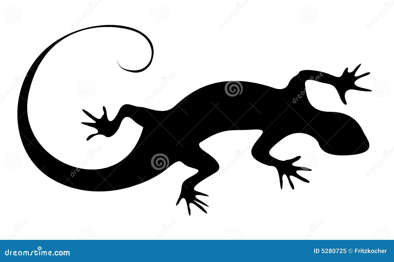 Lizard in Black Illustration Stock Illustration - Illustration of black ...