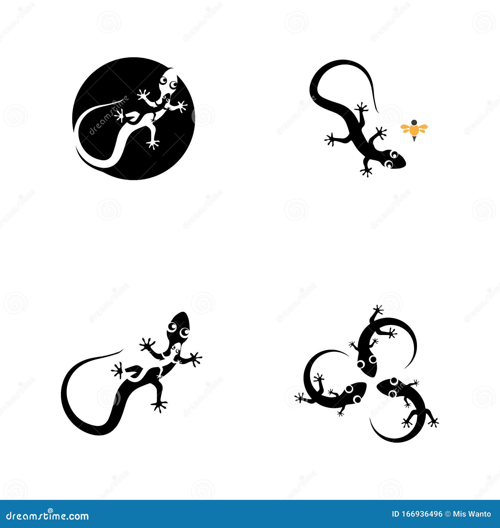 Abstract Animall Tattoo With Gekko Outline And Geometric Elements ...