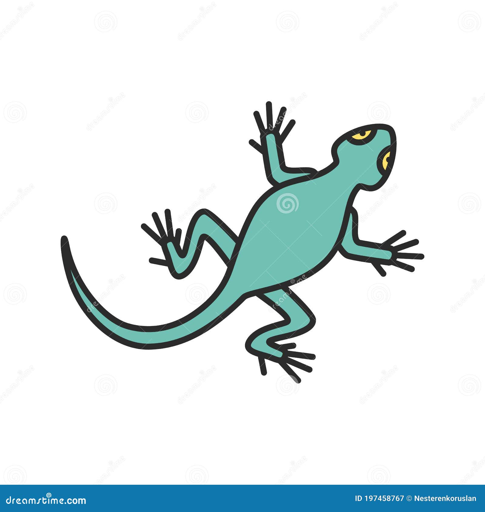 Lizard color icon stock vector. Illustration of biology - 197458767