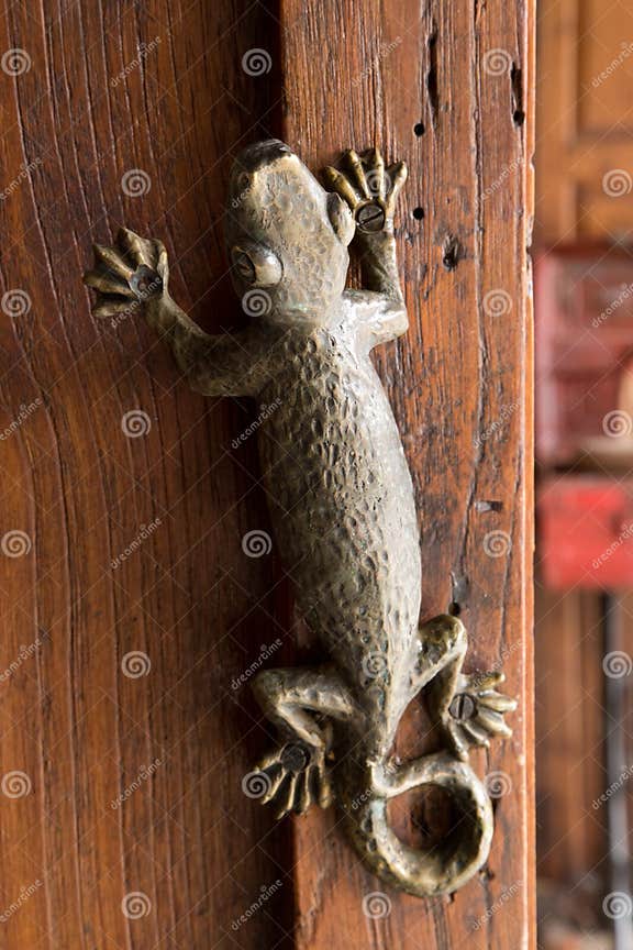 Lizard door knob stock image. Image of handle, ancient - 38214451