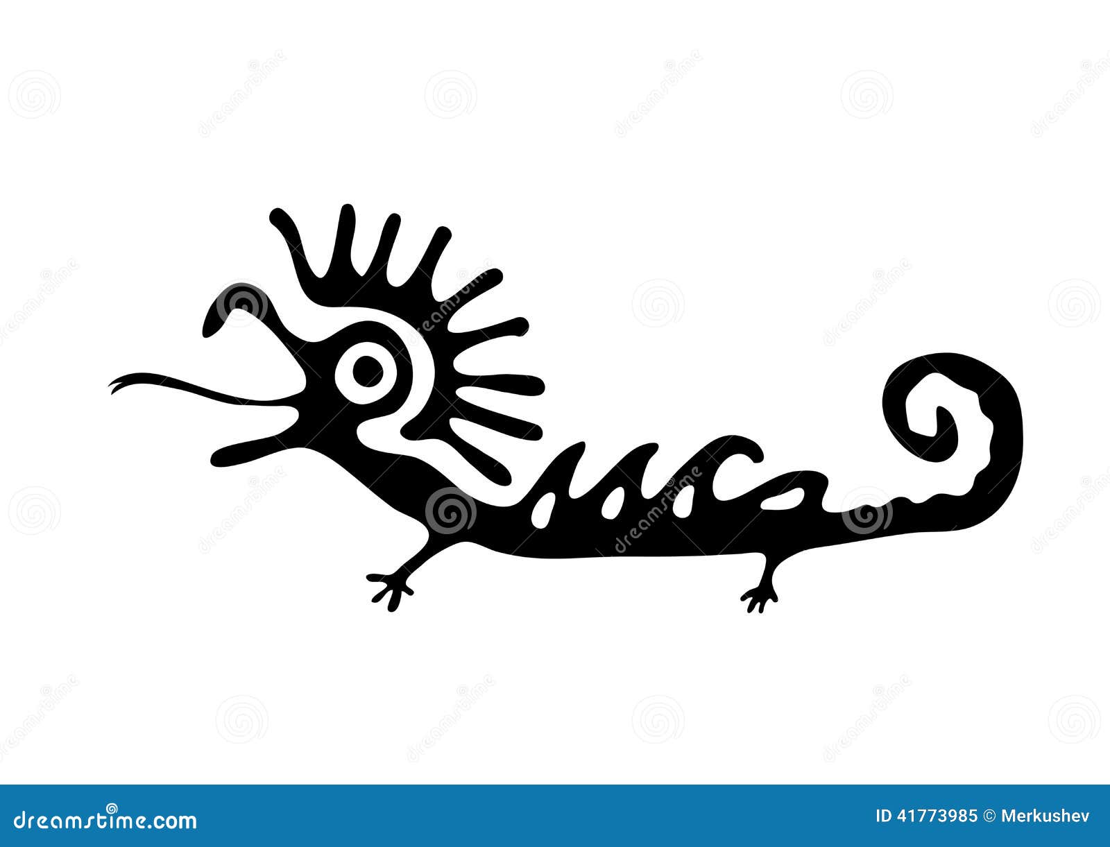 Lizard or Dragon in Native Style Stock Vector - Illustration of ...