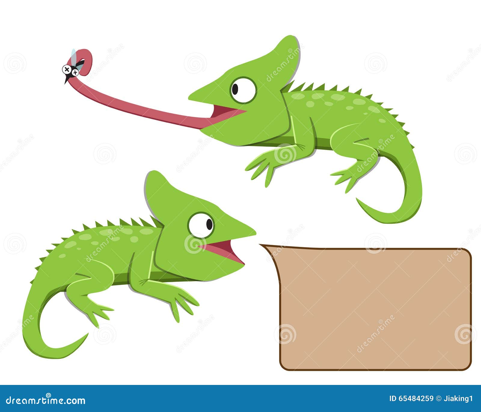 Lizard Eating An Apple Cartoon Vector | CartoonDealer.com #185382245