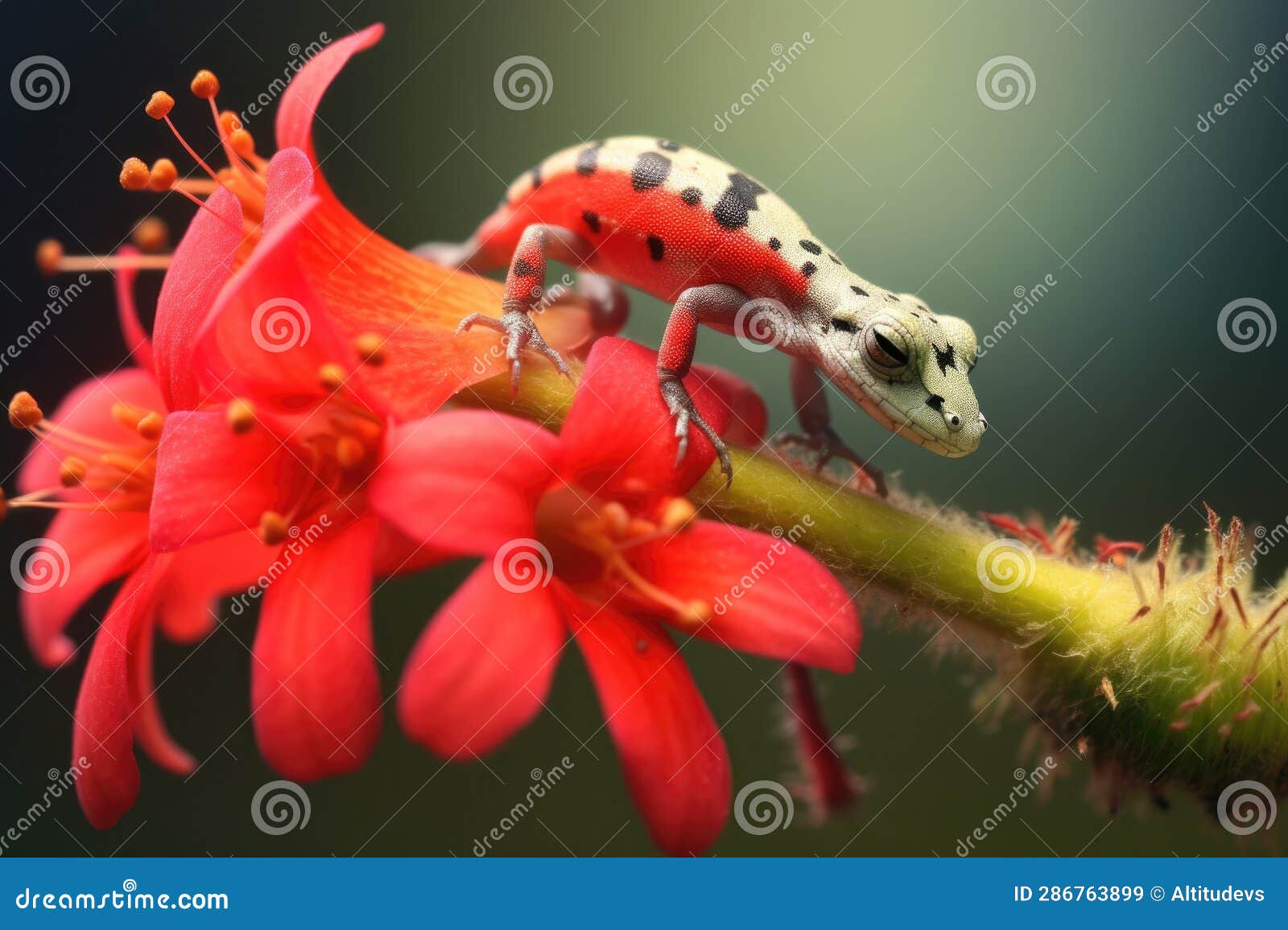 Lizard Feasting On A Ladybug On A Flower Stock Image | CartoonDealer ...