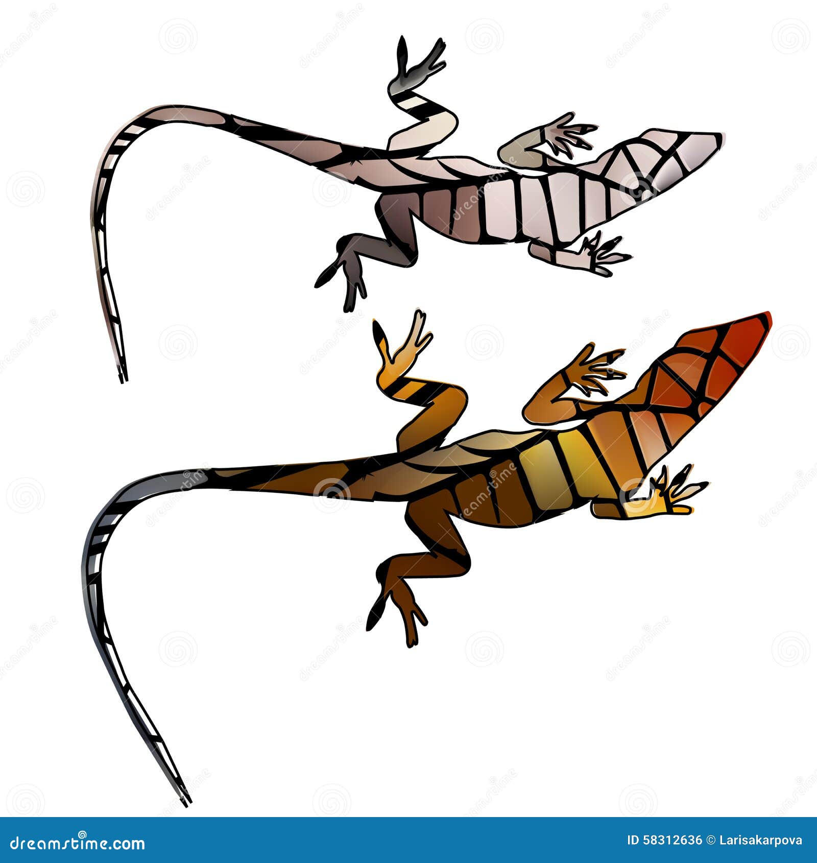 Lizard Figurine in Form of Glowing Stained Glass Stock Illustration ...