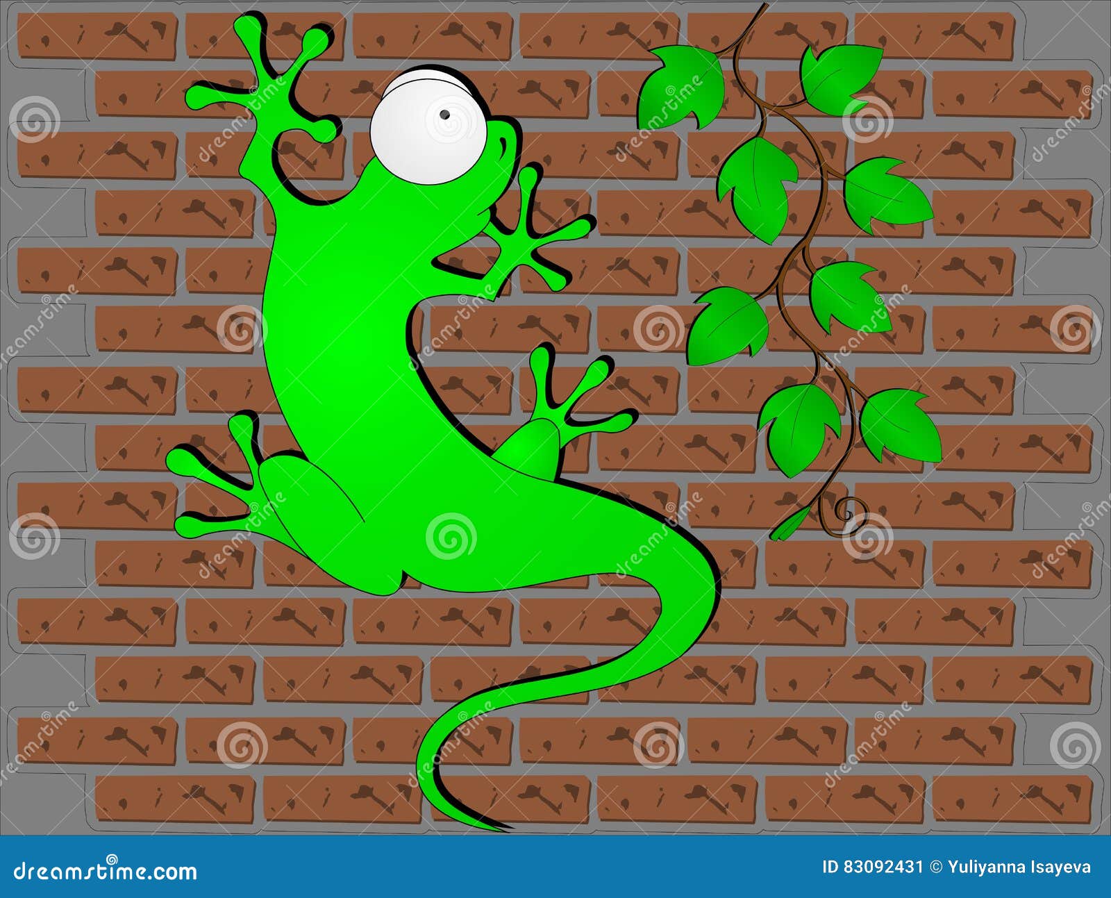 Lizard stock vector. Illustration of symbol, wall, reptilian - 83092431