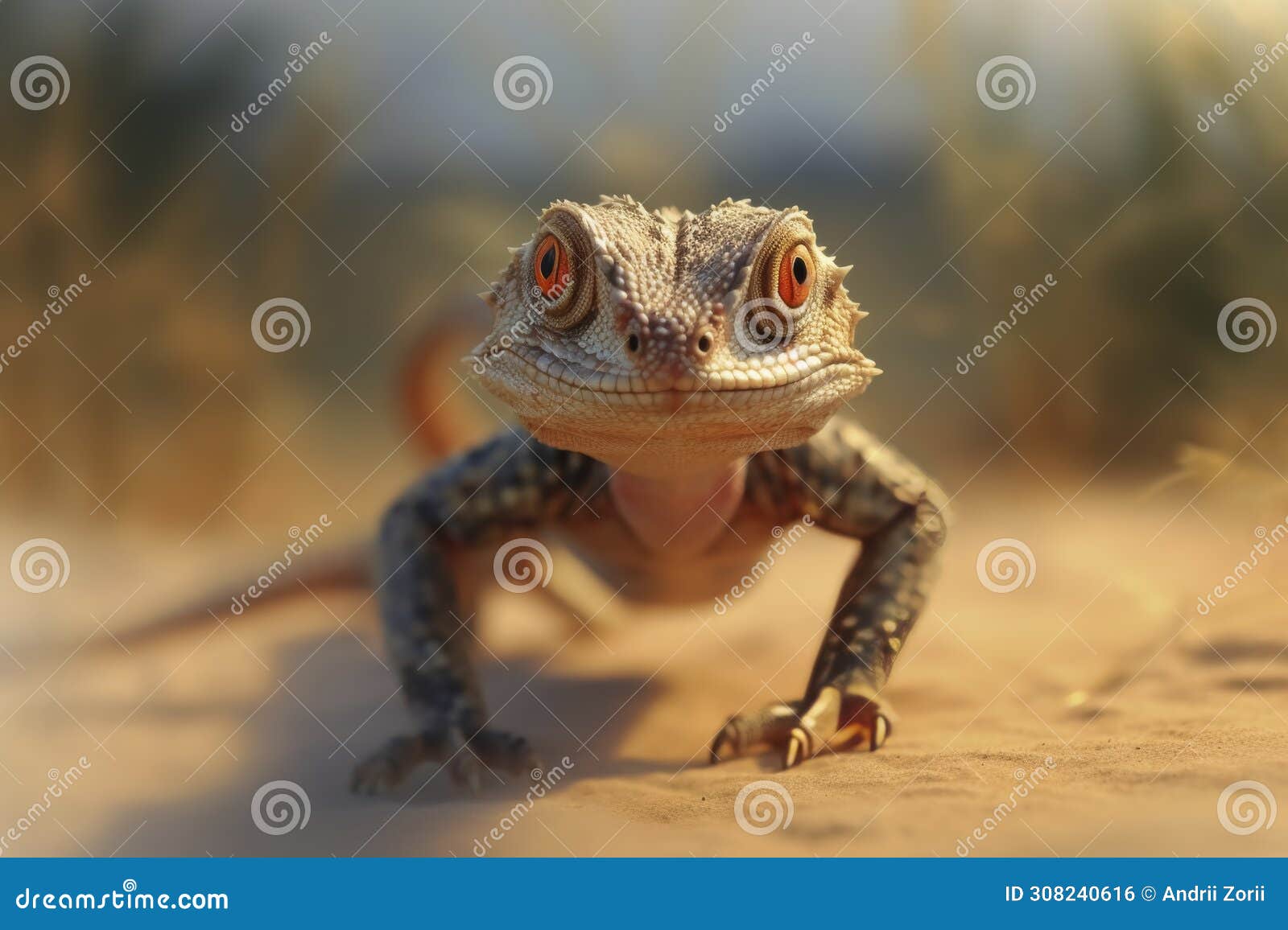 Close-Up Lizard Staring Camera Stock Photo - Image of focus, nature ...