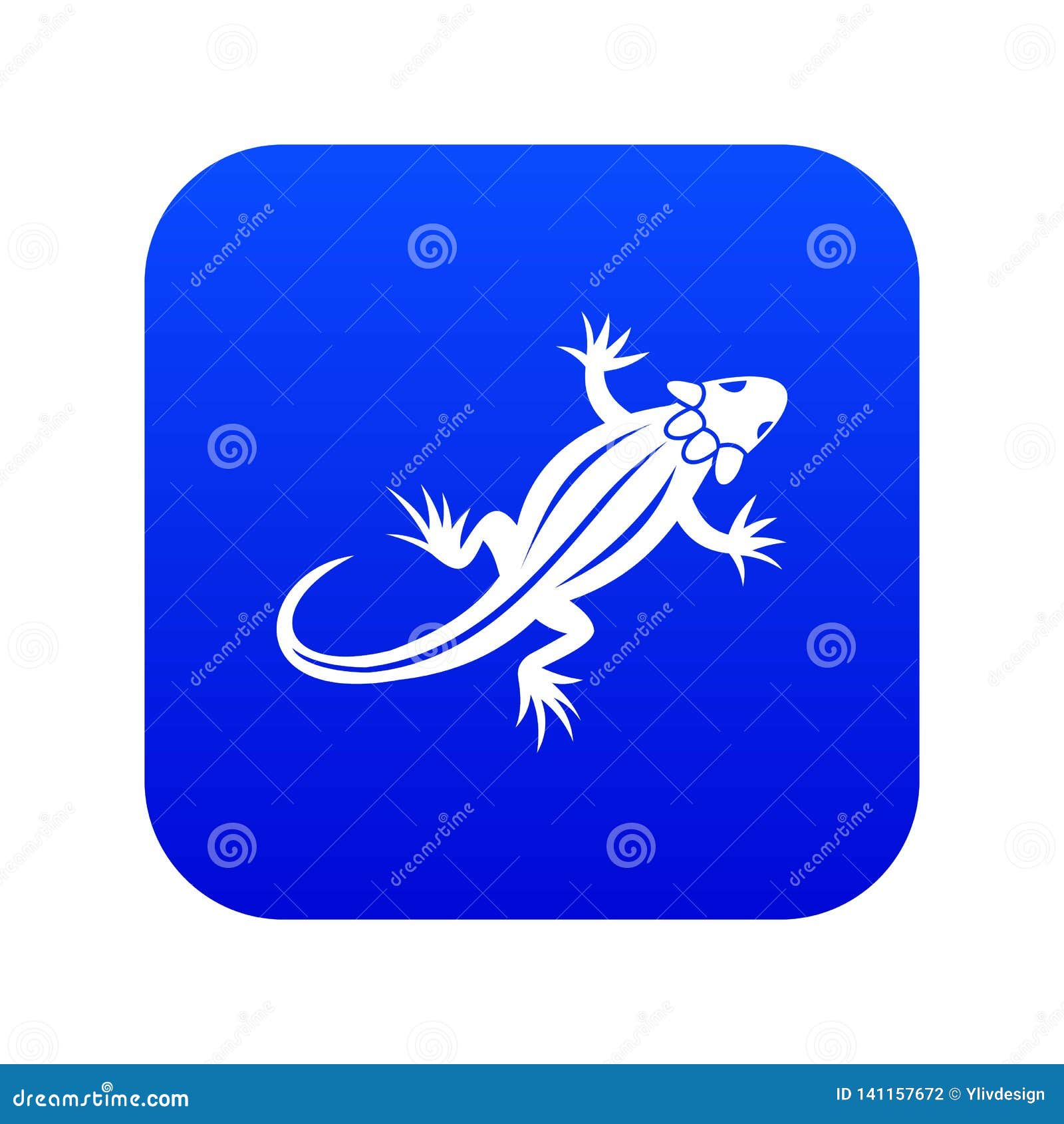 Lizard icon digital blue stock vector. Illustration of amphibian ...