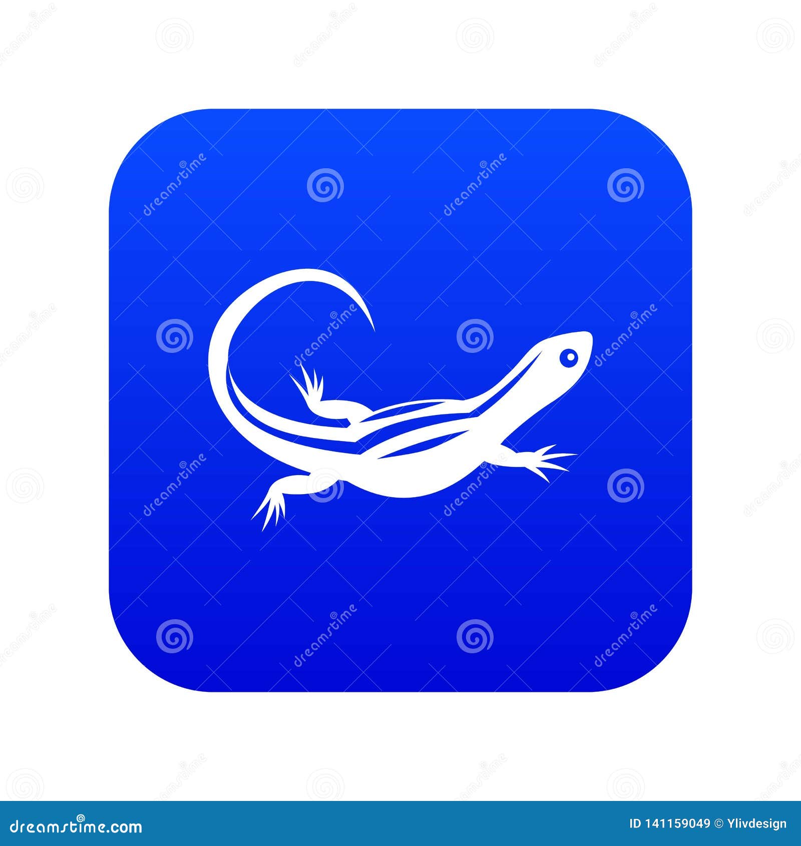 Lizard icon digital blue stock vector. Illustration of print - 141159049