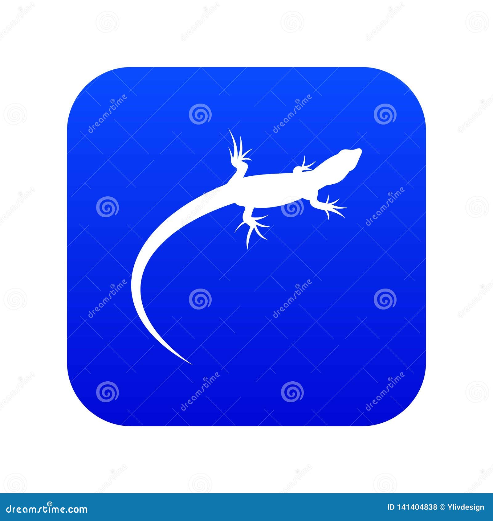 Lizard icon digital blue stock vector. Illustration of skin - 141404838