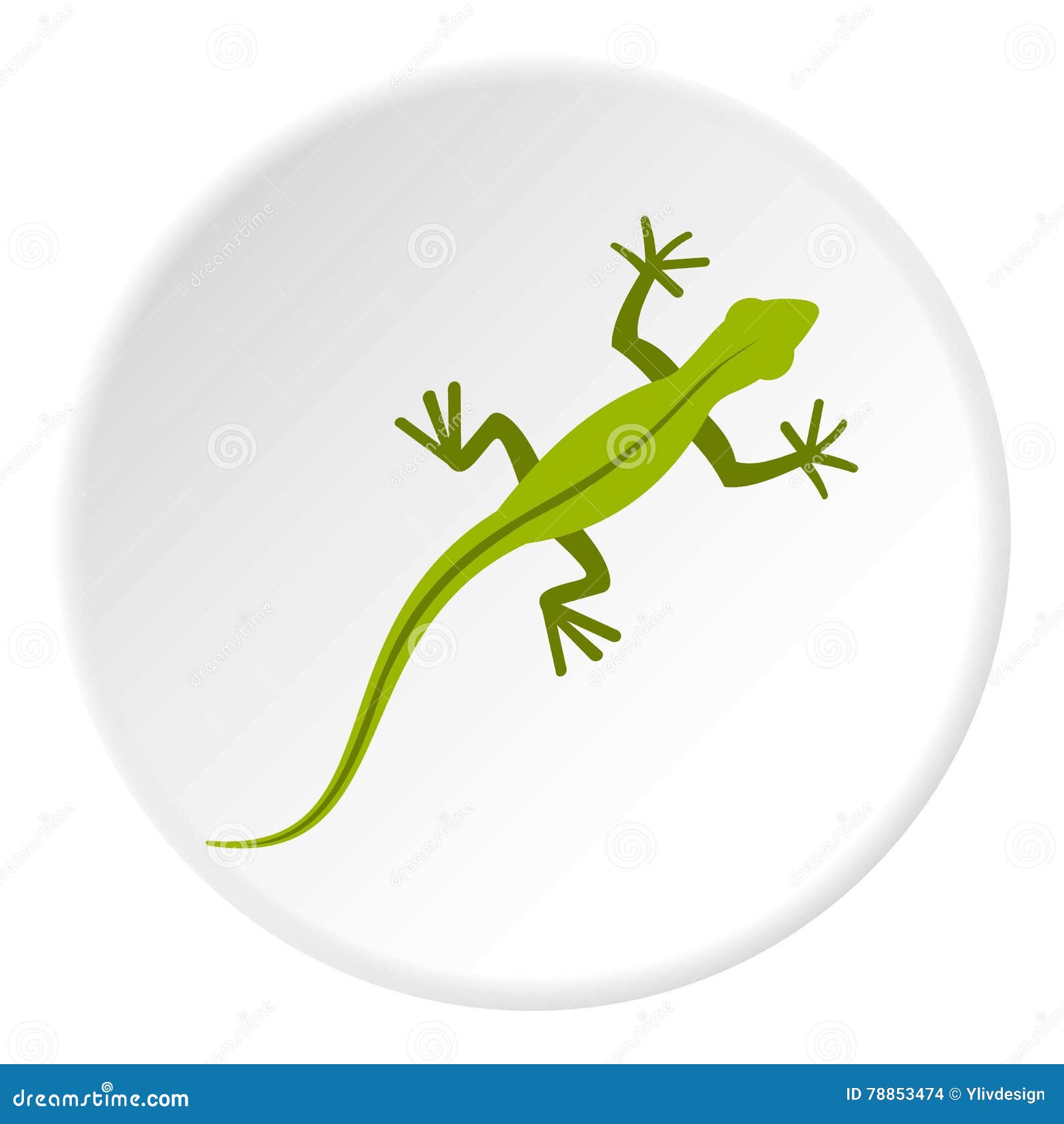 Lizard icon, flat style stock vector. Illustration of jungle - 78853474