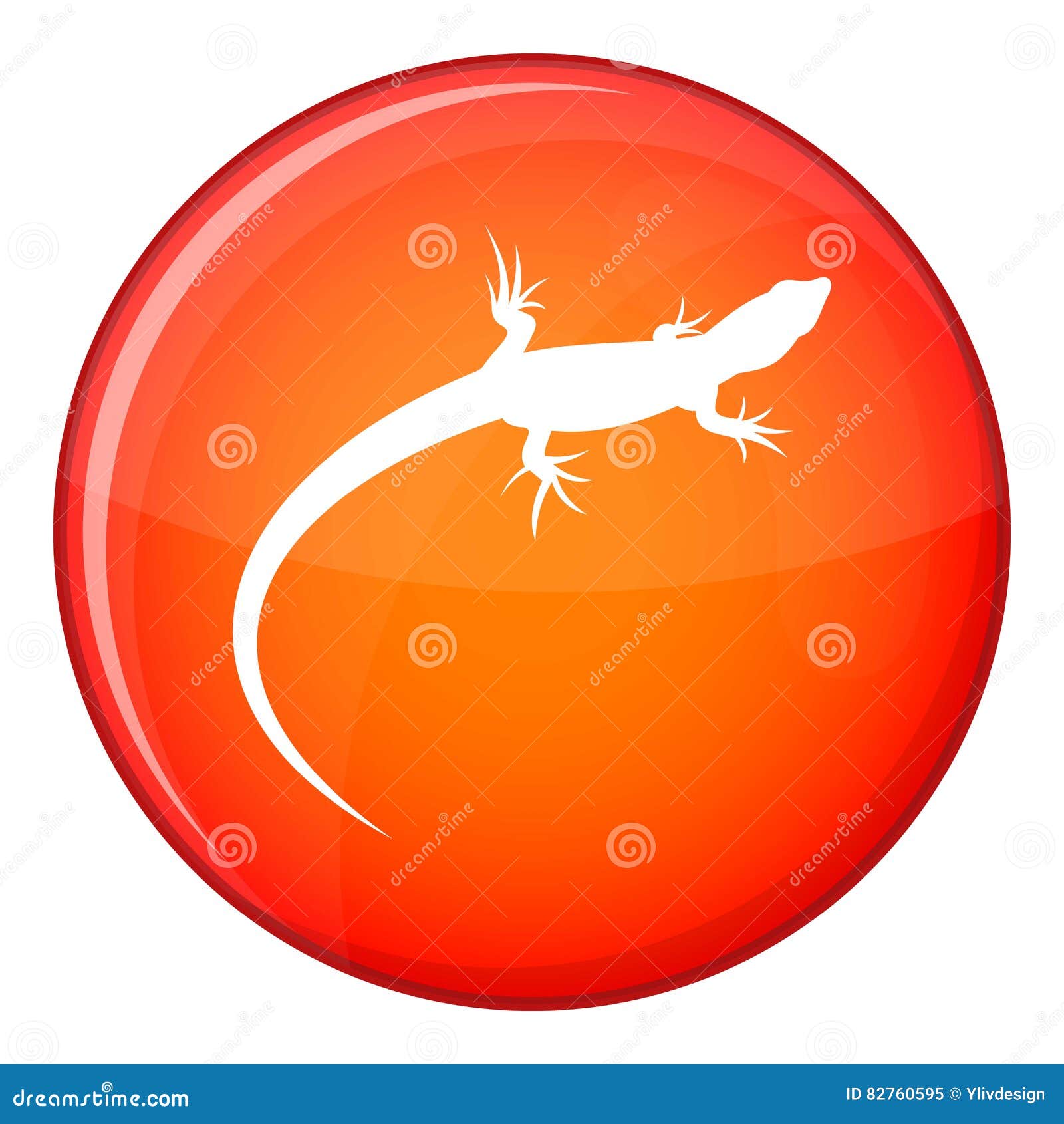 Lizard icon, flat style stock vector. Illustration of species - 82760595