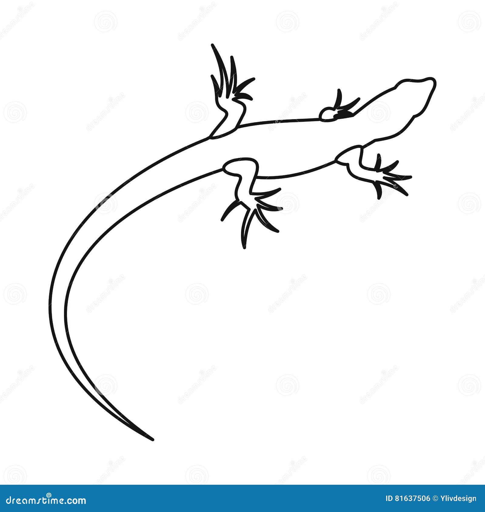 Lizard icon, outline style stock vector. Illustration of amphibian ...
