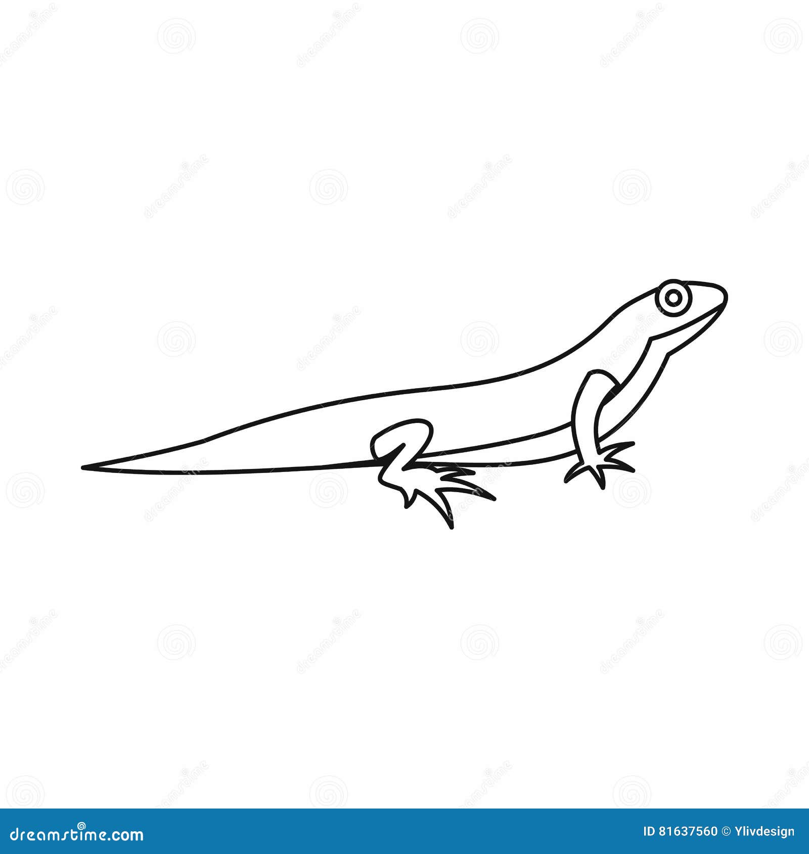 Lizard icon, outline style stock vector. Illustration of blog - 81637560