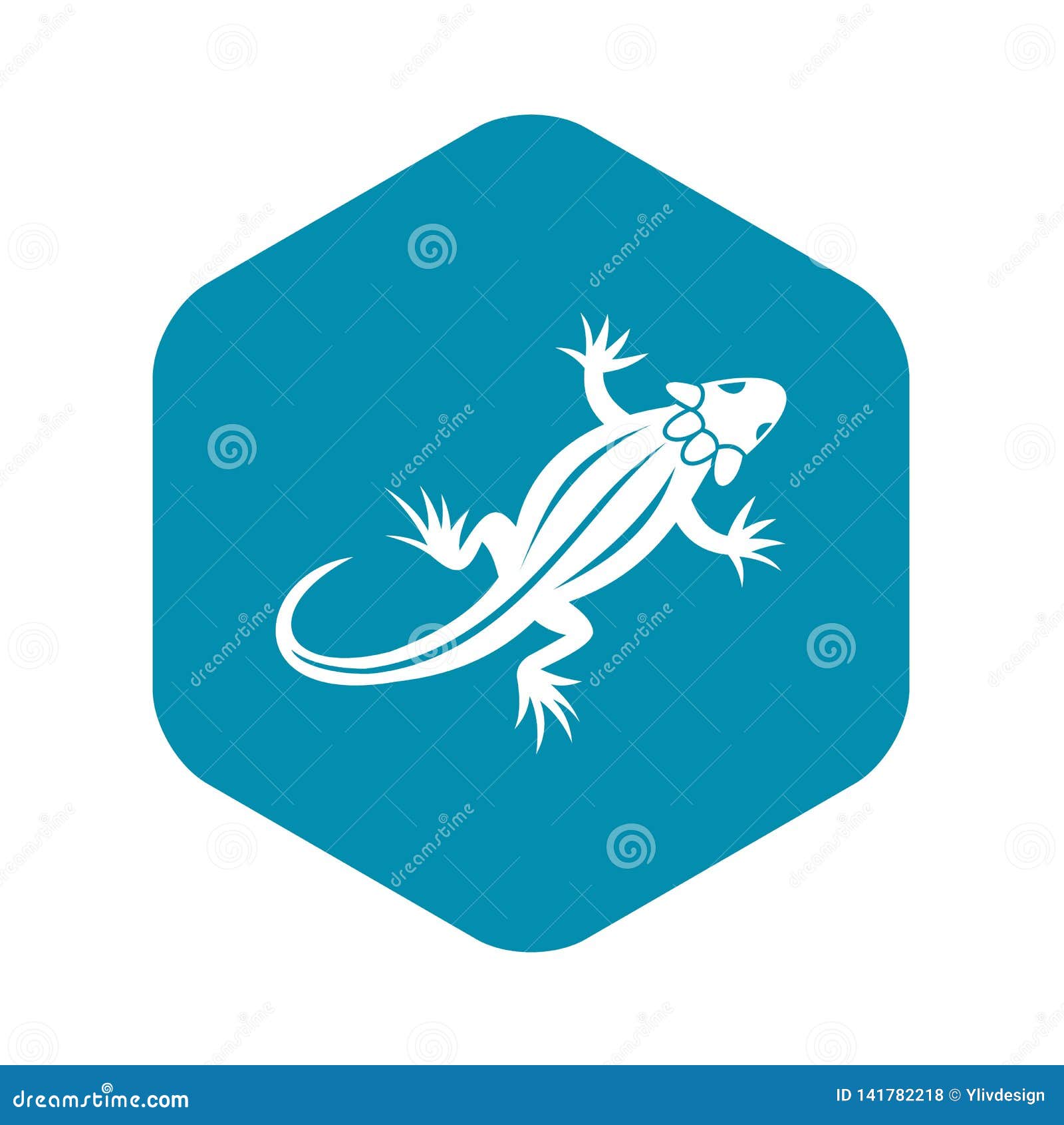 Lizard icon, simple style stock vector. Illustration of reptilian ...