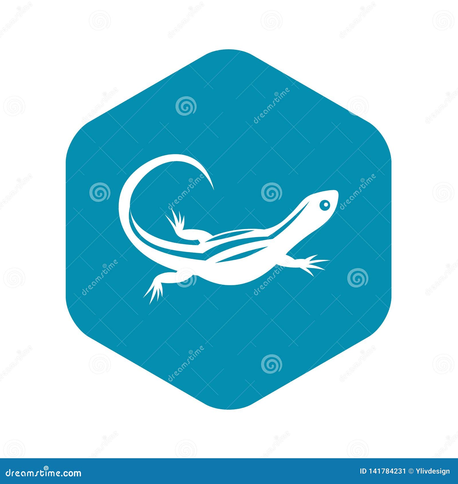 Lizard icon, simple style stock vector. Illustration of animal - 141784231