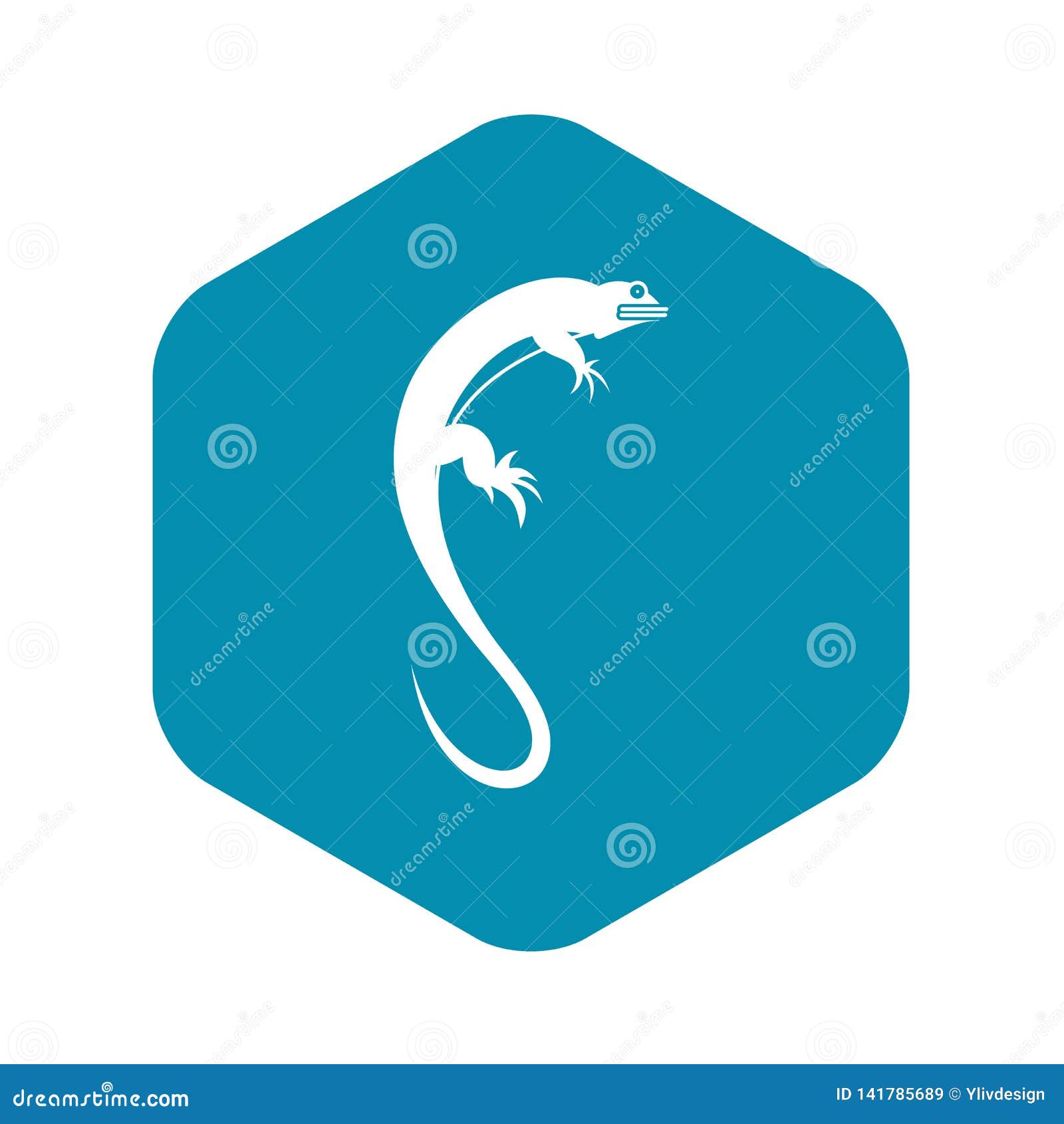 Lizard icon, simple style stock vector. Illustration of simple - 141785689