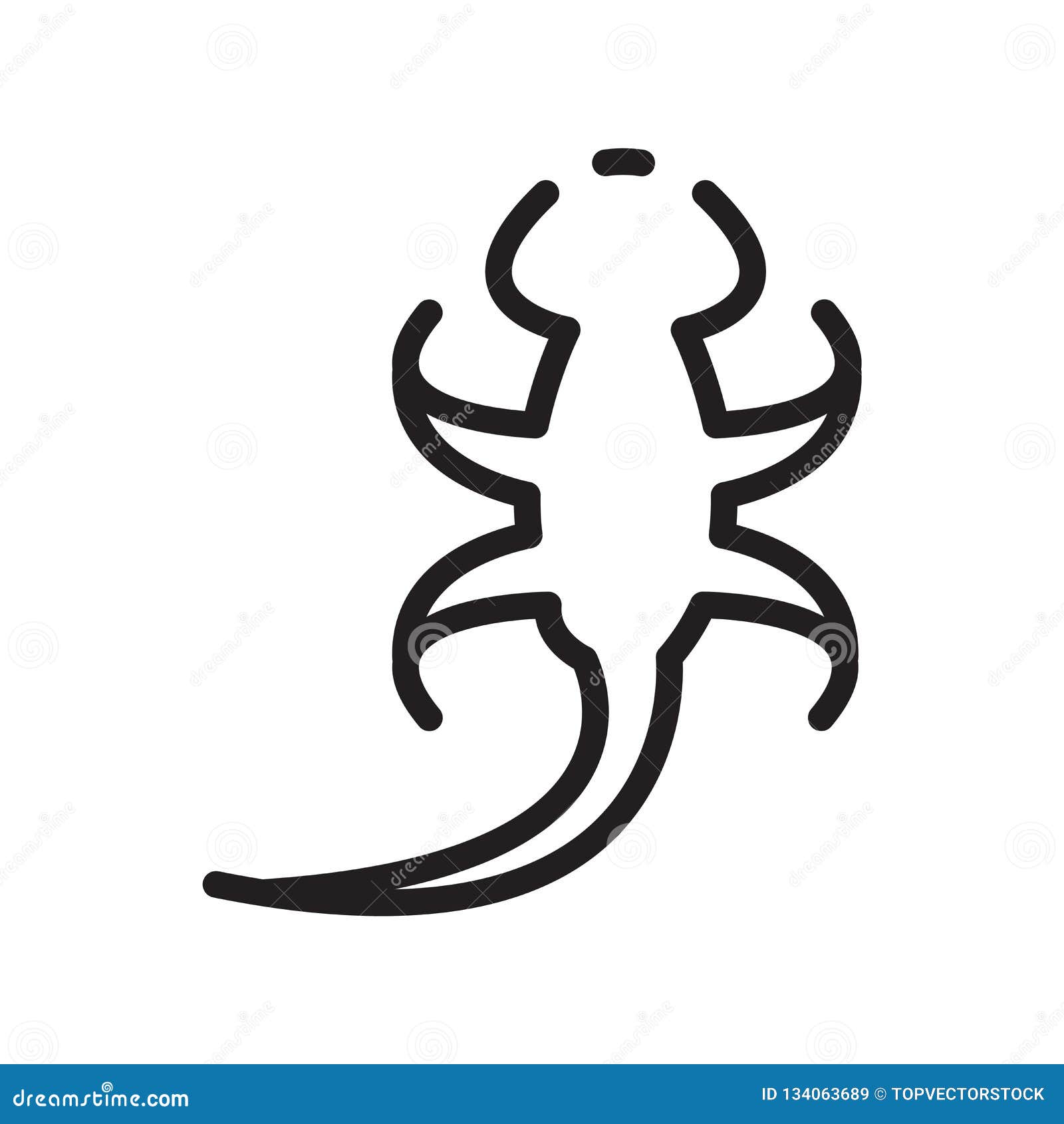 Lizard Icon Vector Isolated on White Background, Lizard Sign , Line ...