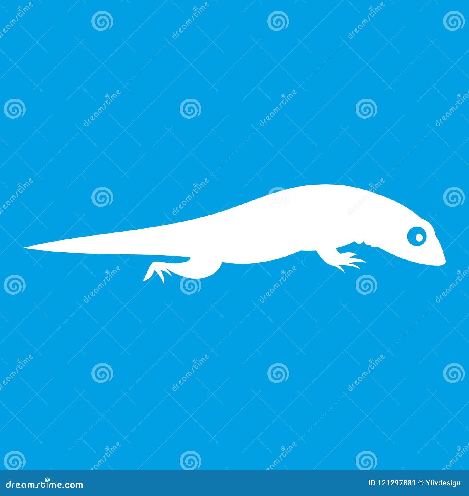 Lizard icon white stock vector. Illustration of reptile - 121297881