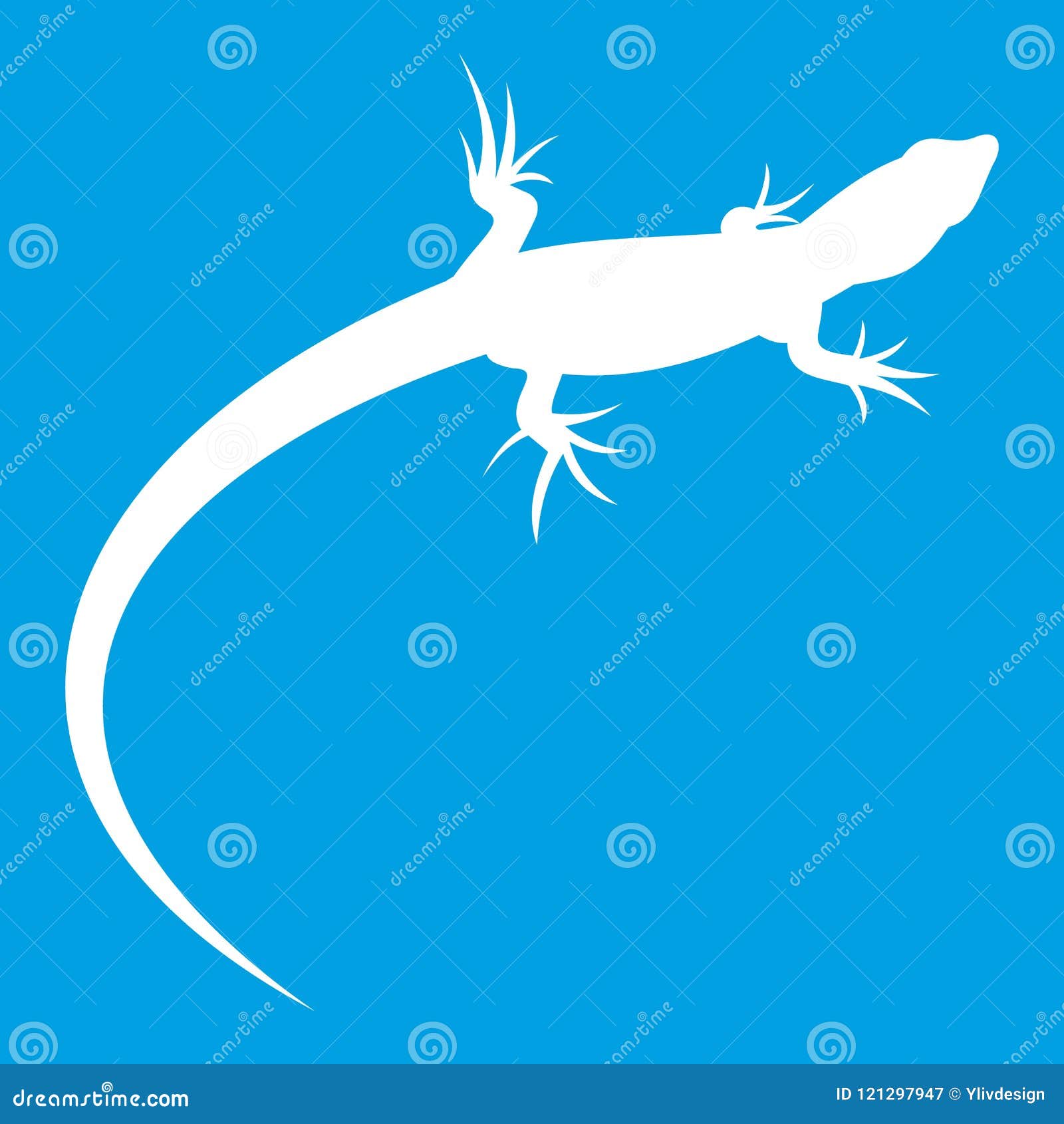Lizard icon white stock vector. Illustration of reptile - 121297947
