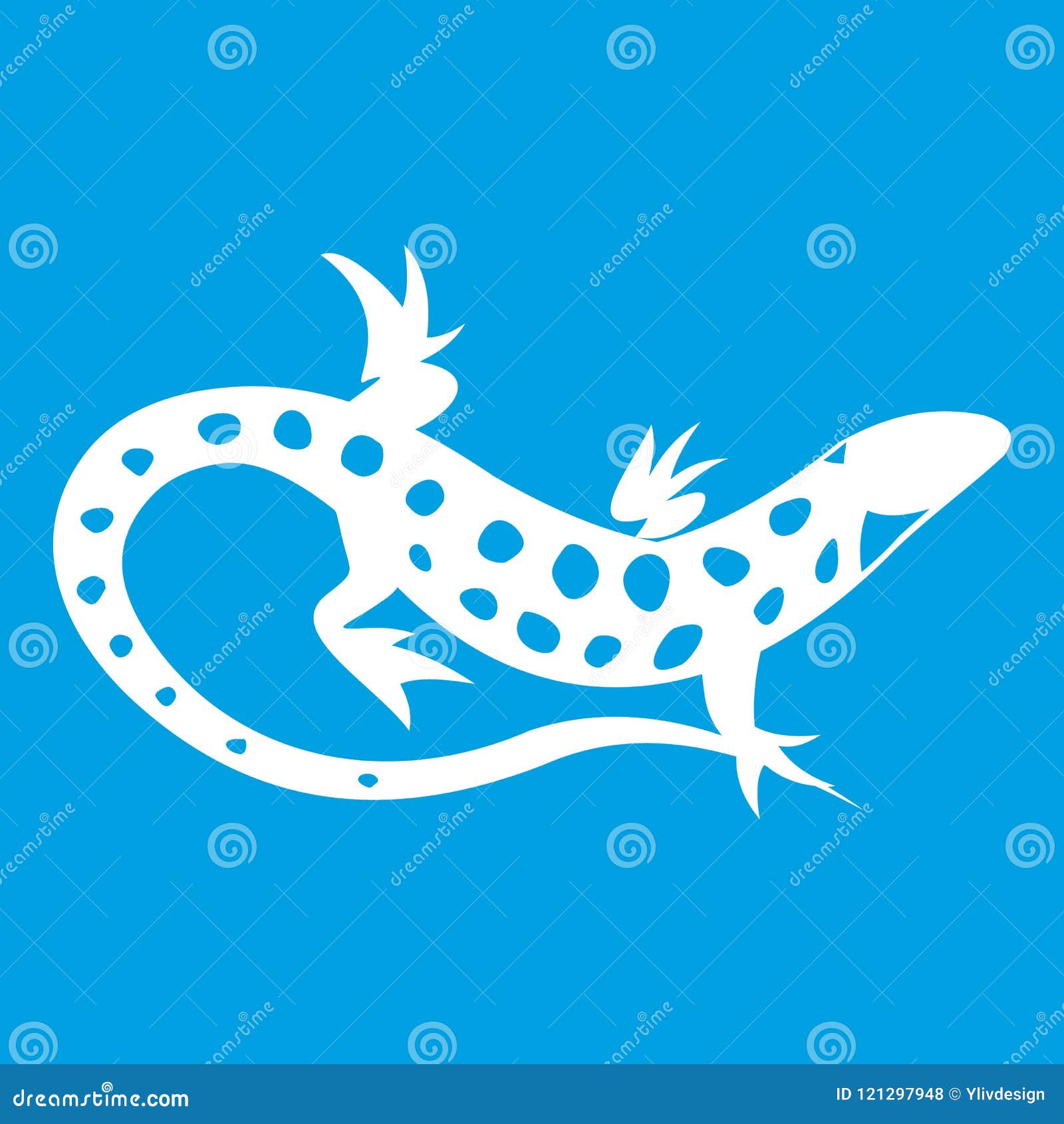 Lizard icon white stock vector. Illustration of nature - 121297948
