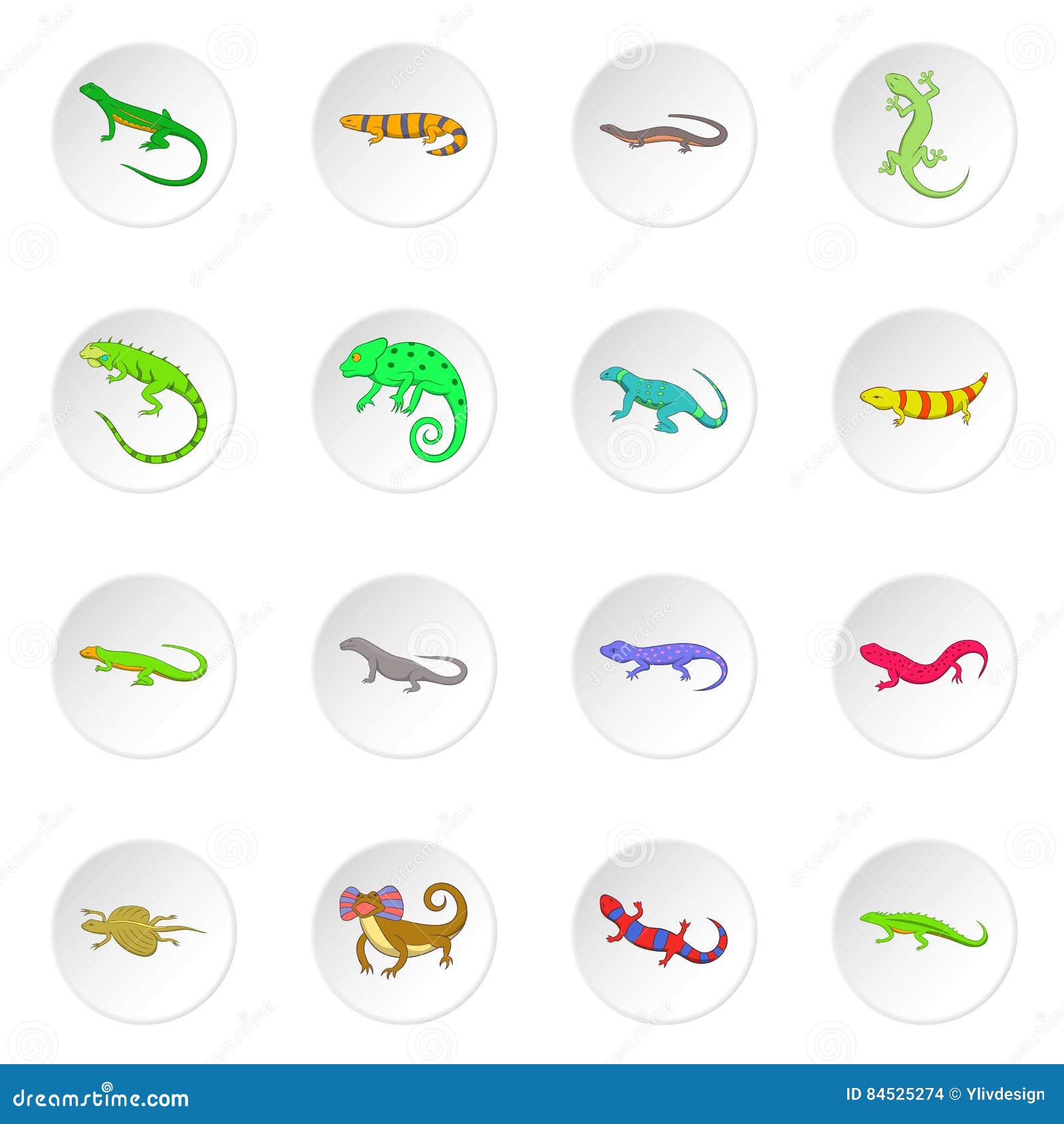 Lizard icons set stock vector. Illustration of icon, symbol - 84525274