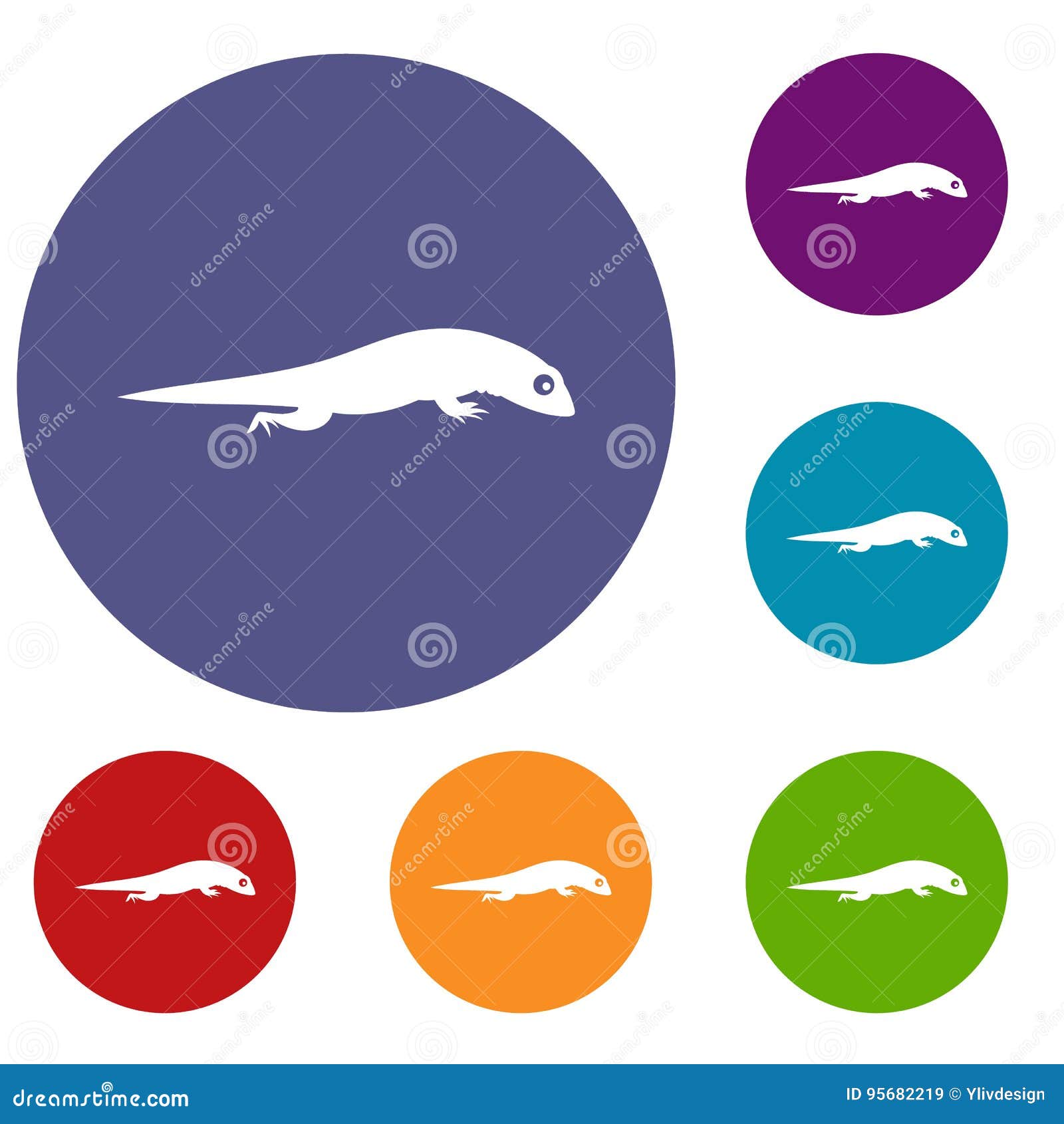 Lizard icons set stock vector. Illustration of reptilian - 95682219