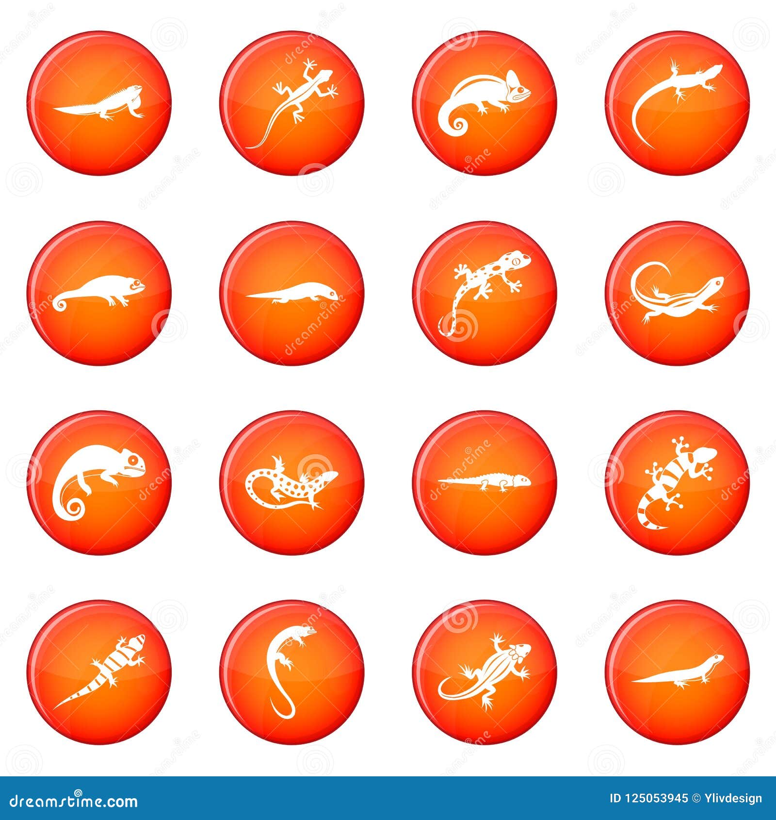 Lizard icons set stock illustration. Illustration of lizard - 125053945