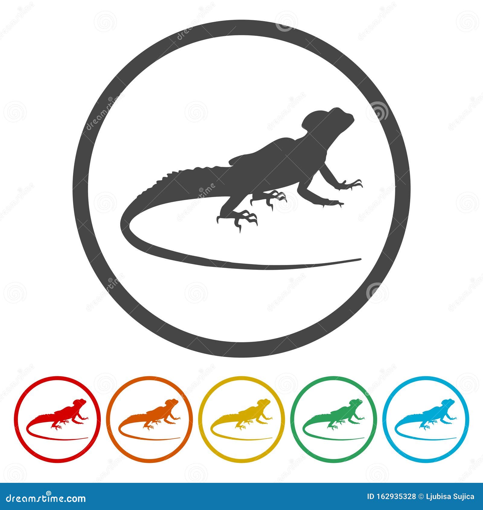 Lizard Icons Set Vector - Illustration Stock Vector - Illustration of ...