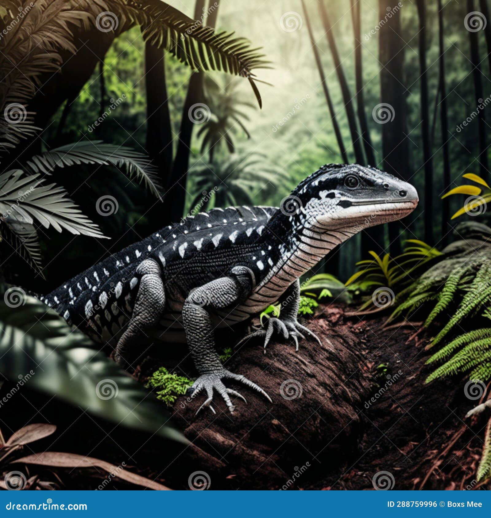 Lizard in the Jungle. this is a 3d Render Illustration Stock ...