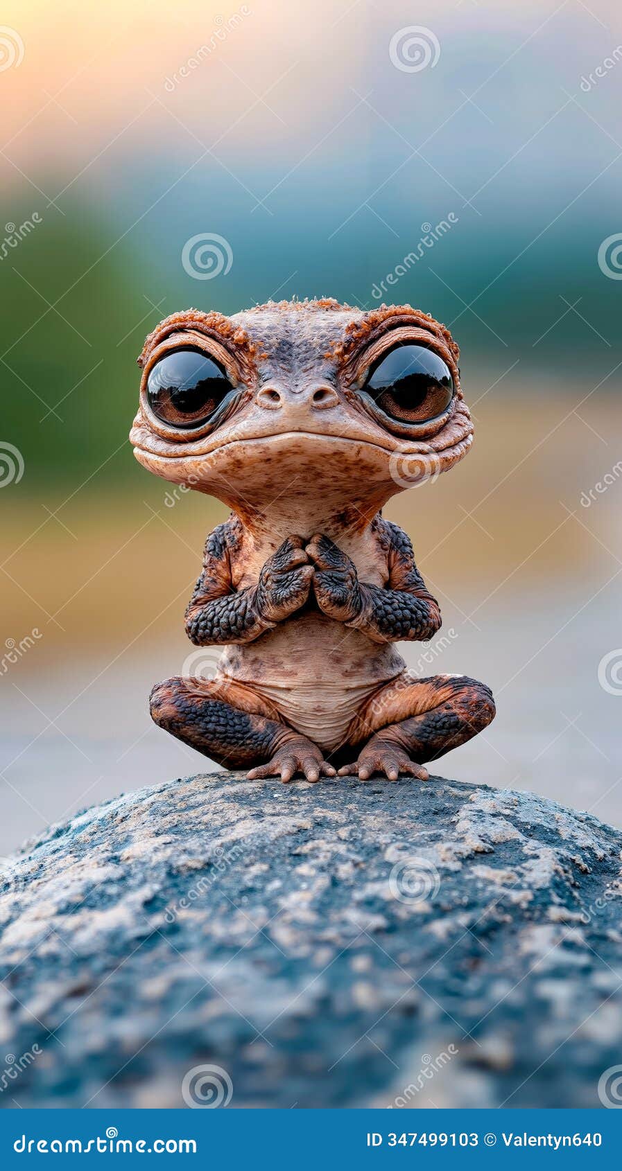A Small Toad Sitting on Top of a Rock Stock Image - Image of serene ...