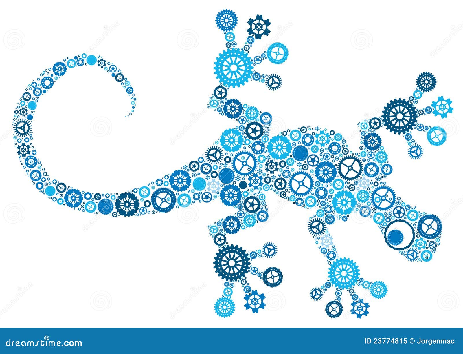 Lizard Made Of Cogs, Nuts And Bolts. Stock Illustration | CartoonDealer ...