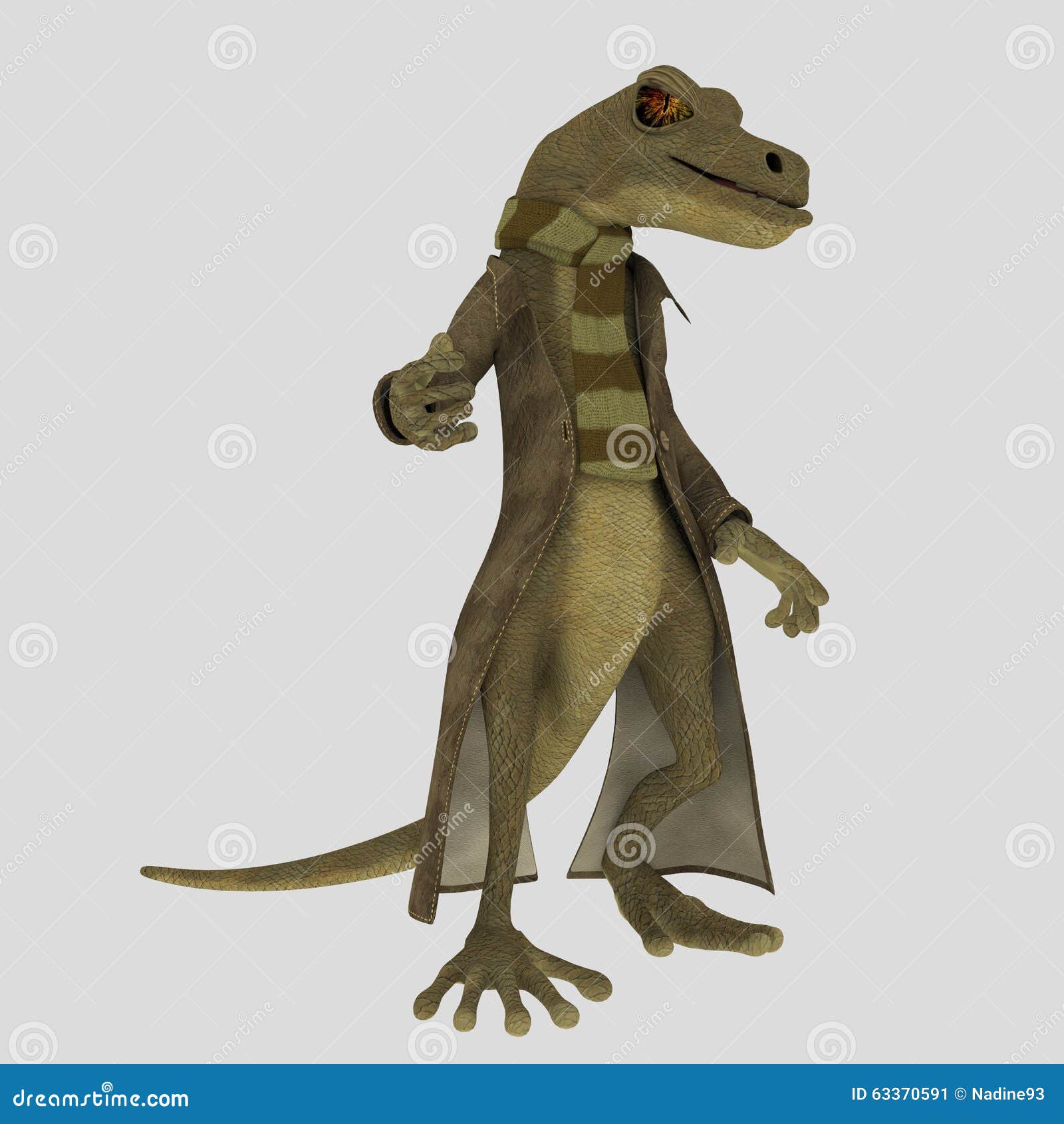 Lizard Man on Grey Background Stock Illustration - Illustration of ...