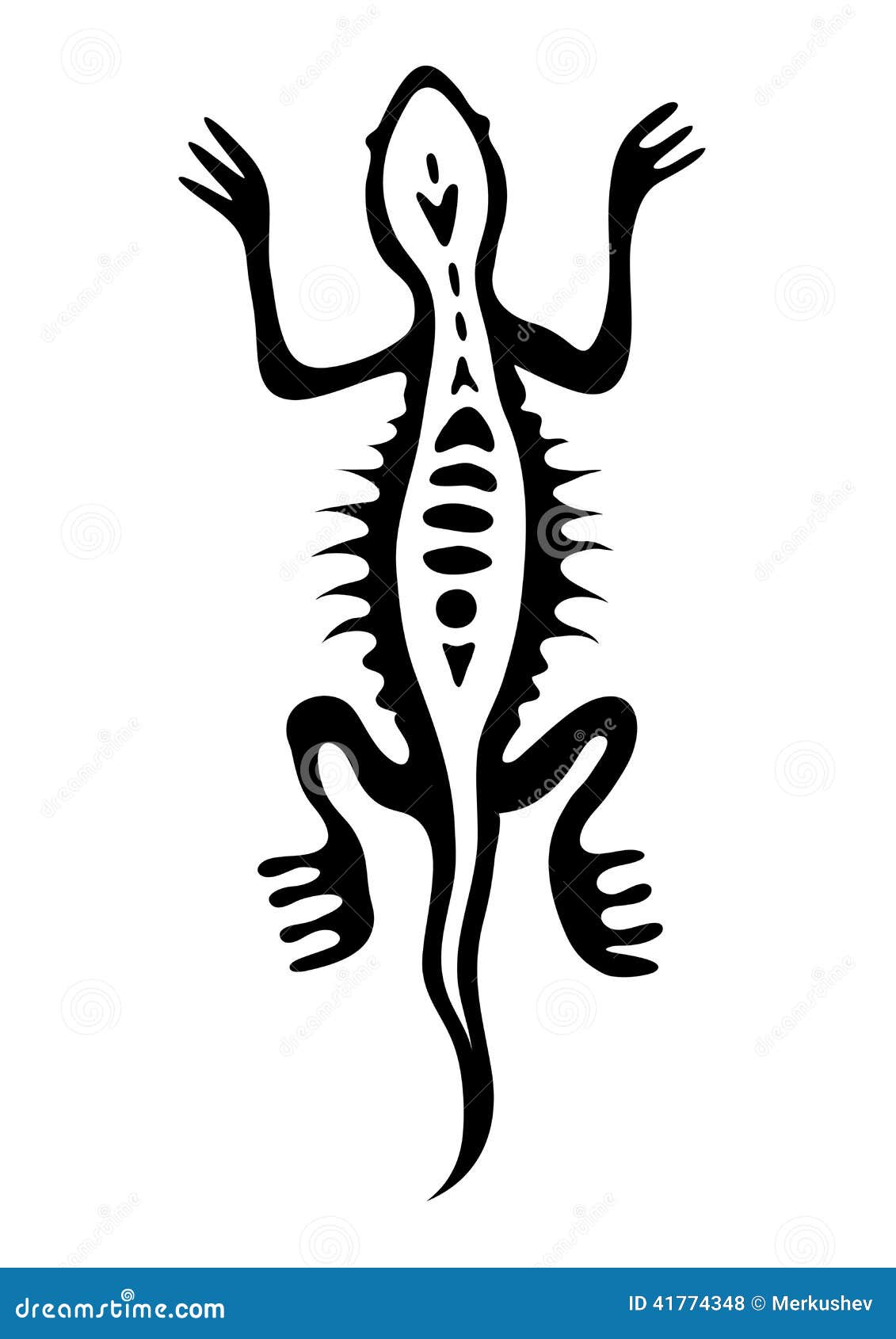 Lizard in native style stock vector. Illustration of abstract - 41774348