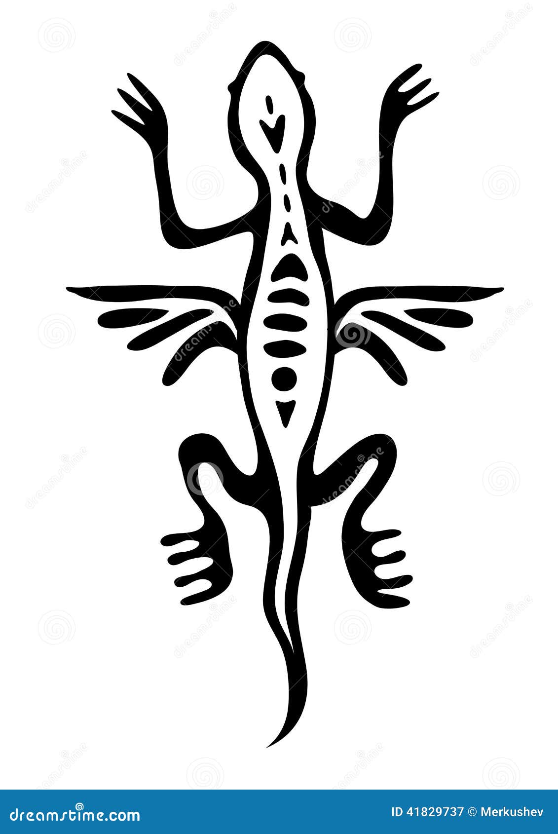 Lizard in native style stock vector. Illustration of vector - 41829737