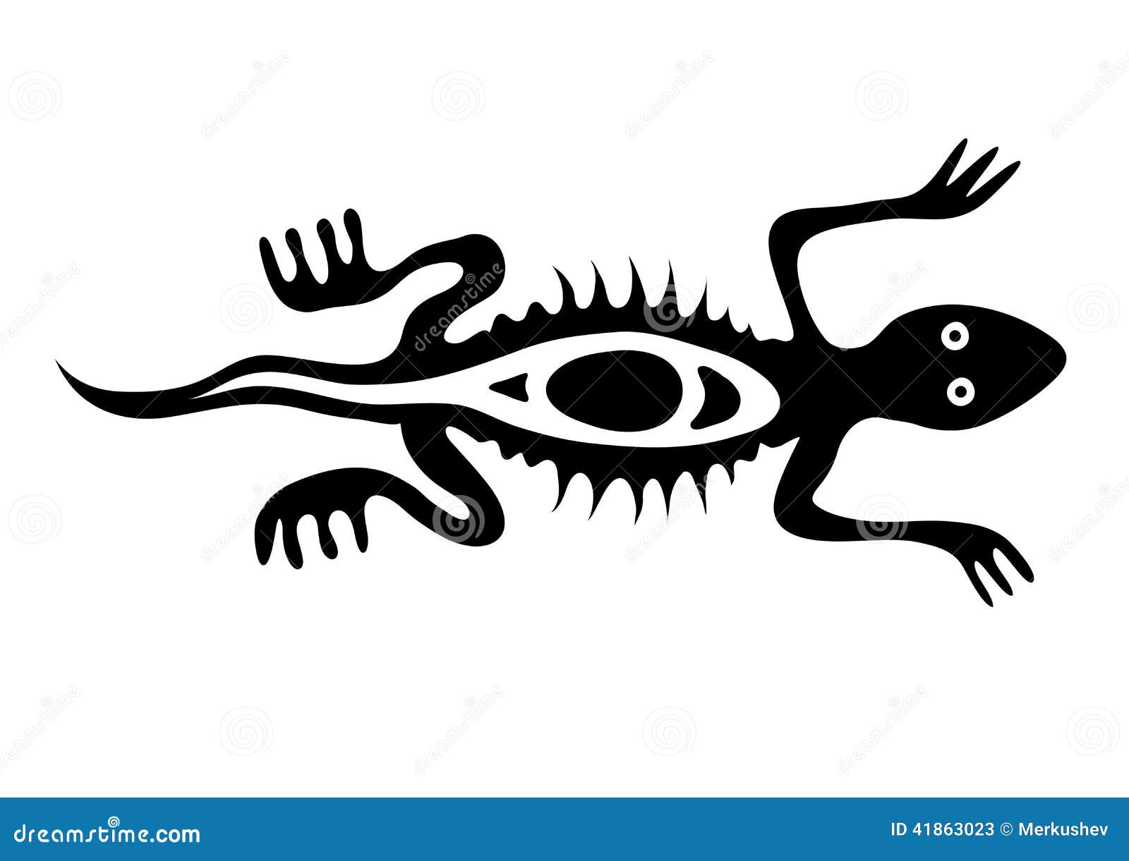 Lizard in native style stock vector. Illustration of indigenous - 41863023