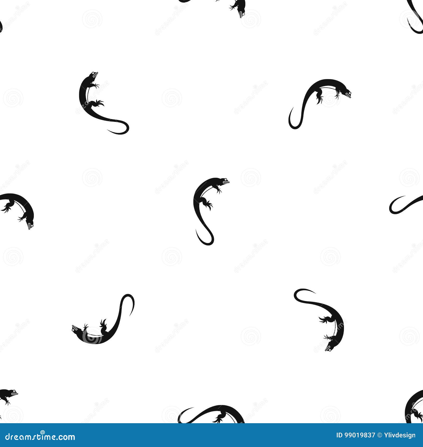 Lizard Pattern Seamless Black Stock Vector - Illustration of isolated ...