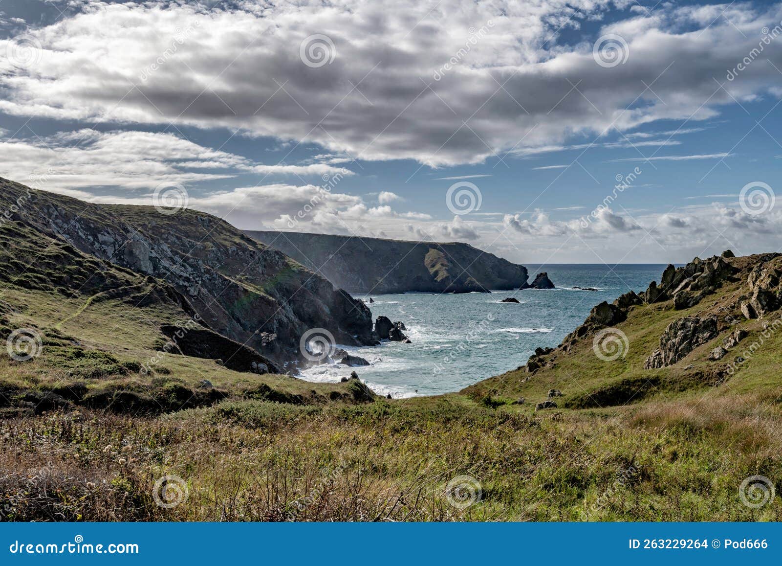 Lizard Peninsular Cornwall from the Coastal Path Stock Photo - Image of ...