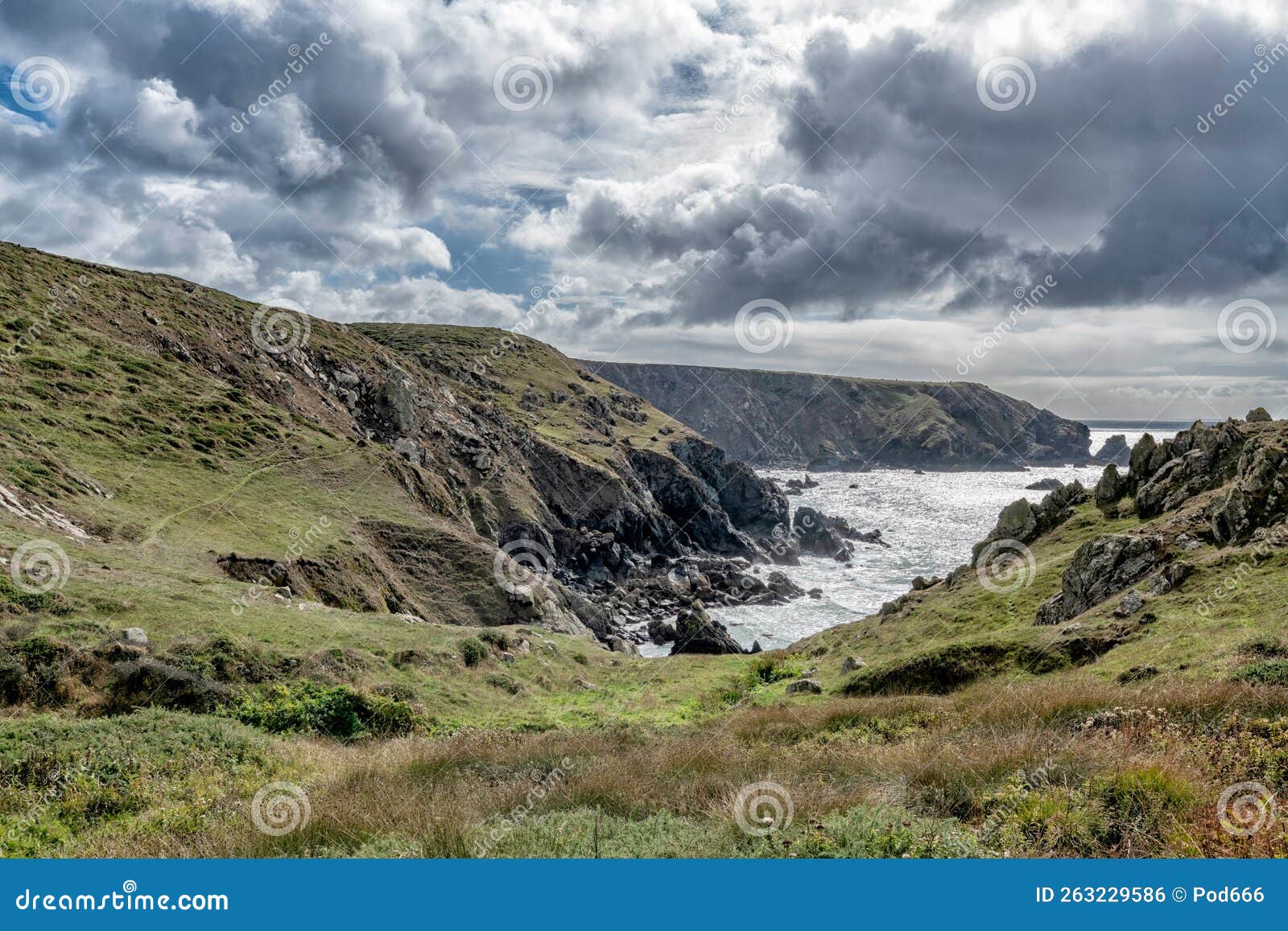 Lizard Peninsular Cornwall from the Coastal Path Stock Photo - Image of ...