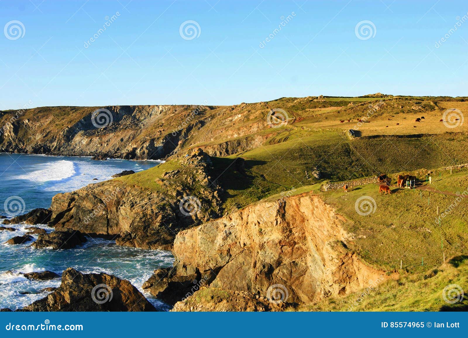 Lizard Point , Southwest Coastal Path, Cornwall, Uk Stock Image - Image ...