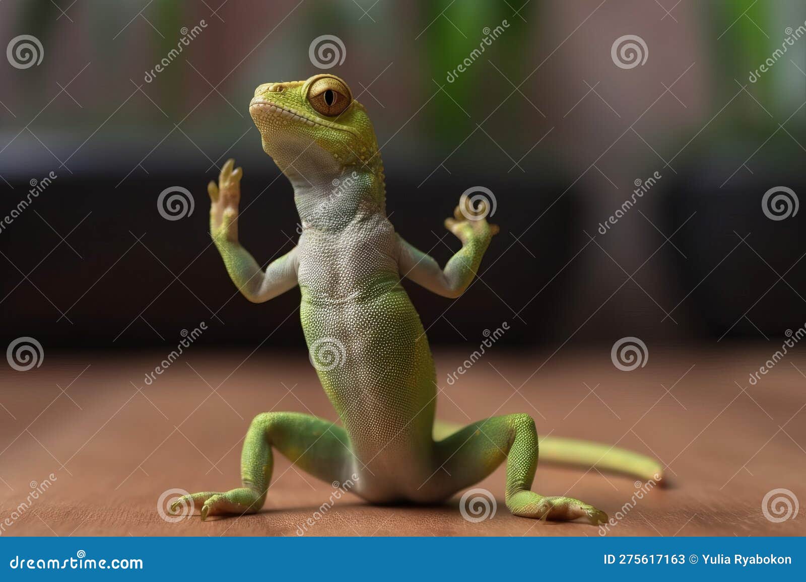 Lizard Pose Fun. Generate Ai Stock Illustration - Illustration of sand ...