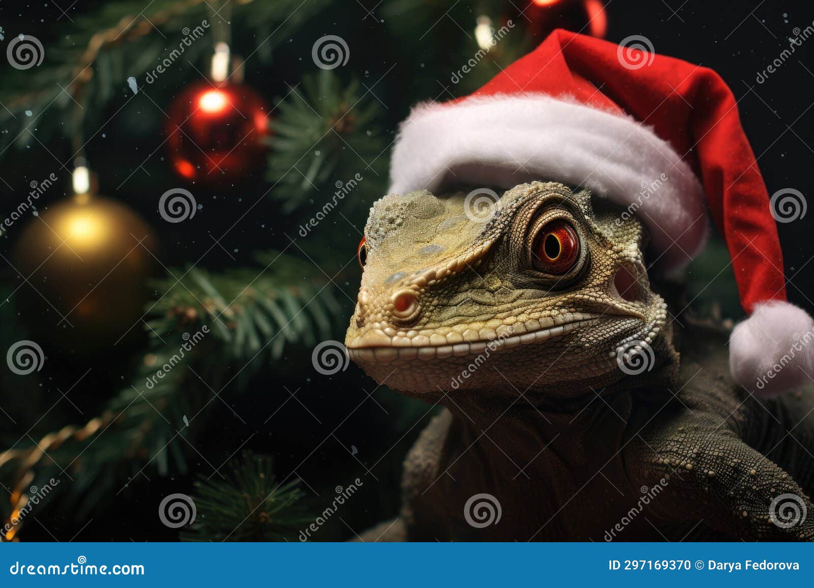 Gecko Claus Mascots, Christmas Zoo Collections Cartoon Vector ...
