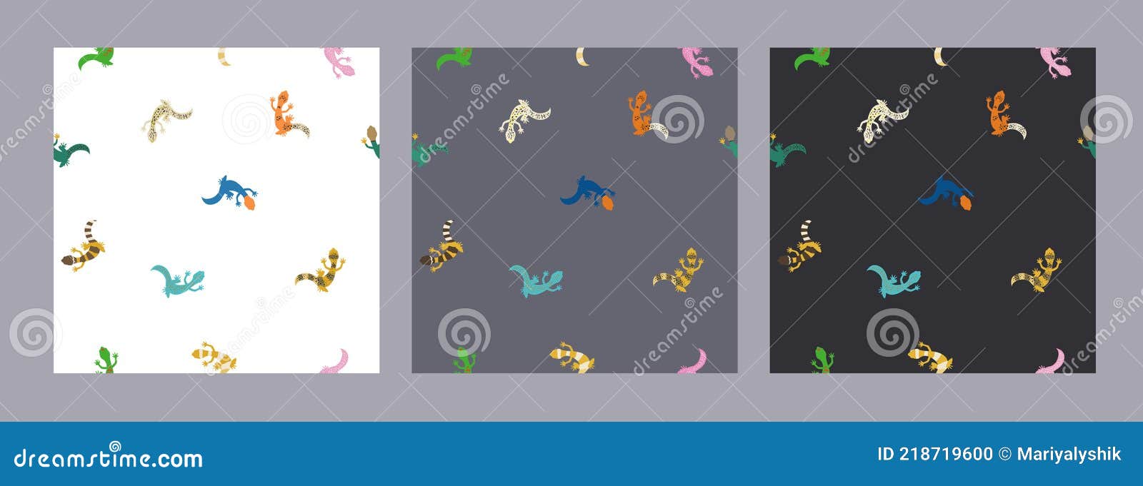 Reptiles Vector Illustration. Lizard, Chameleon And Sea Turtle With ...