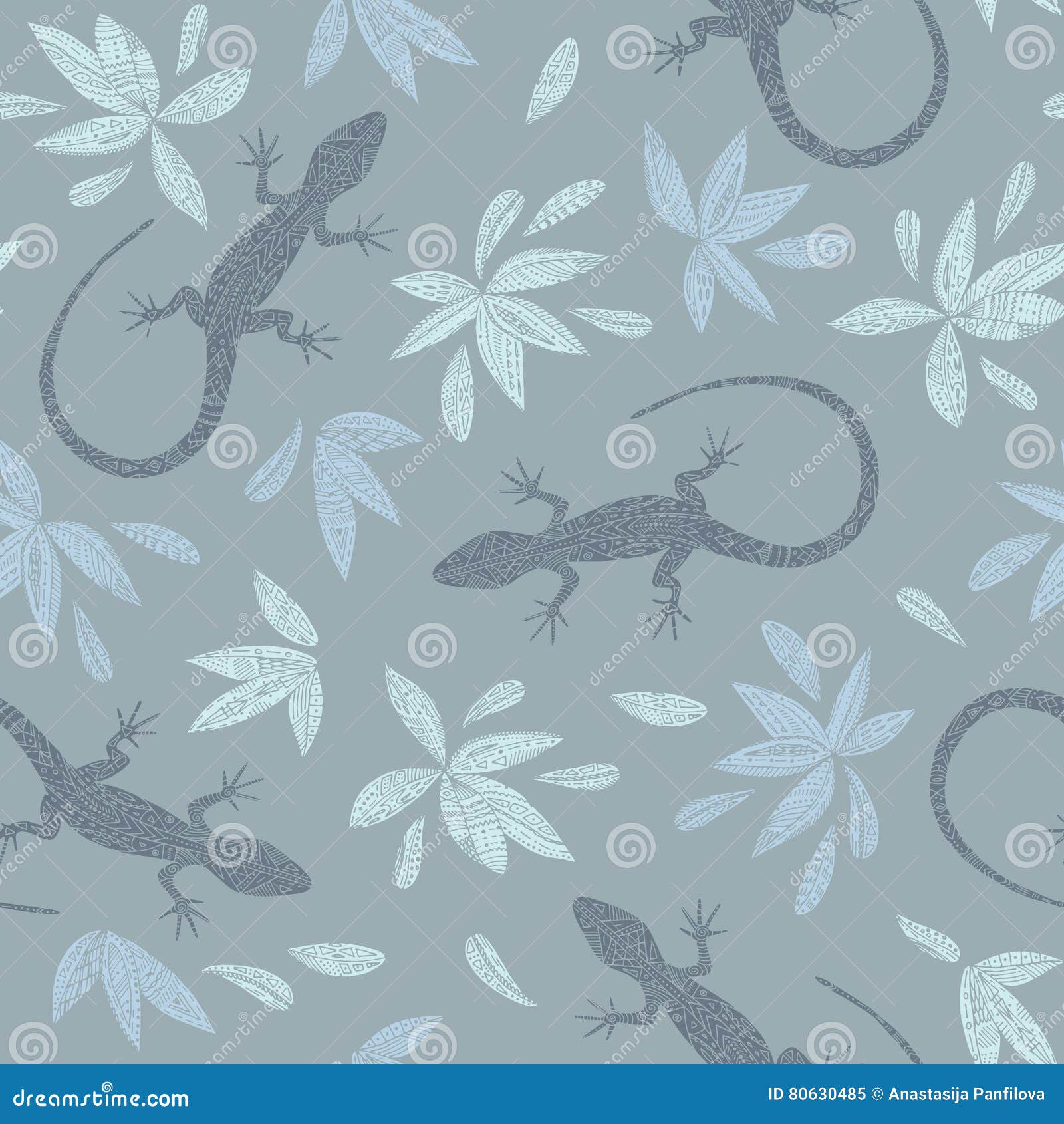 Lizard seamless pattern. stock vector. Illustration of flora - 80630485