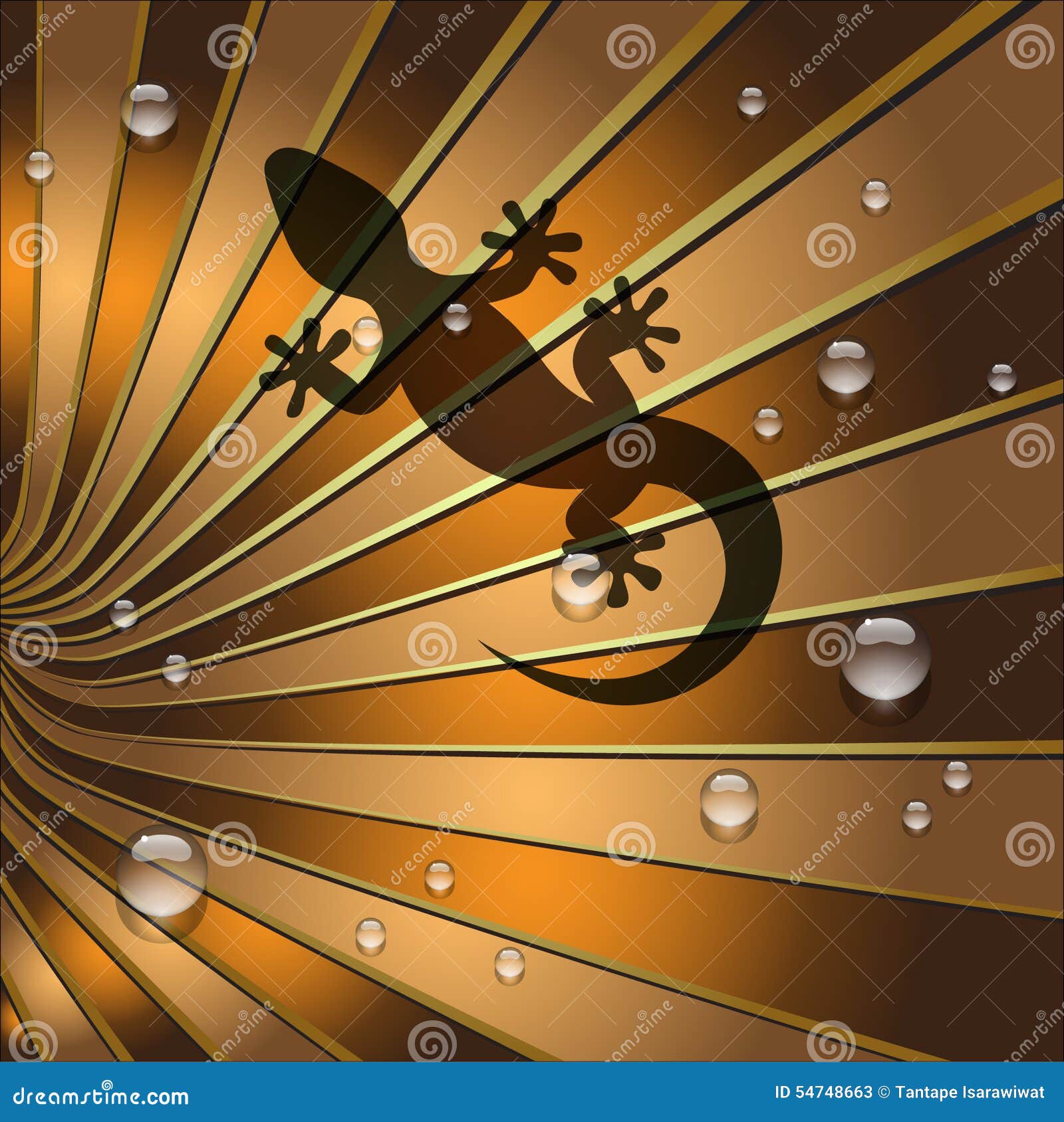 Lizard Shadow is on Earth Tone Leaf Stock Vector - Illustration of ...