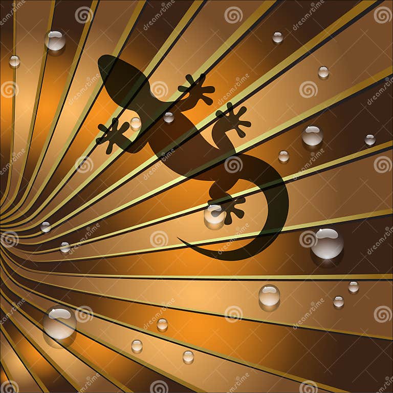 Lizard Shadow is on Earth Tone Leaf Stock Vector - Illustration of ...