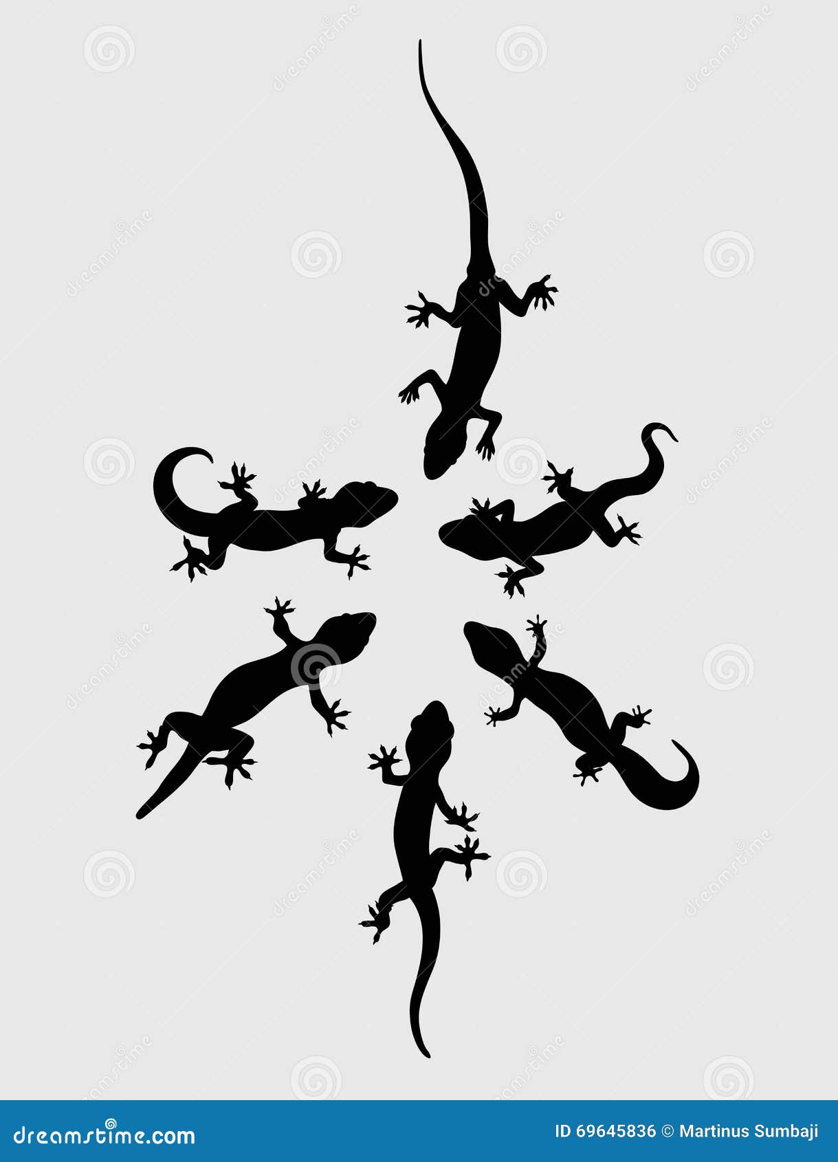 Lizard Silhouette stock vector. Illustration of climb - 69645836
